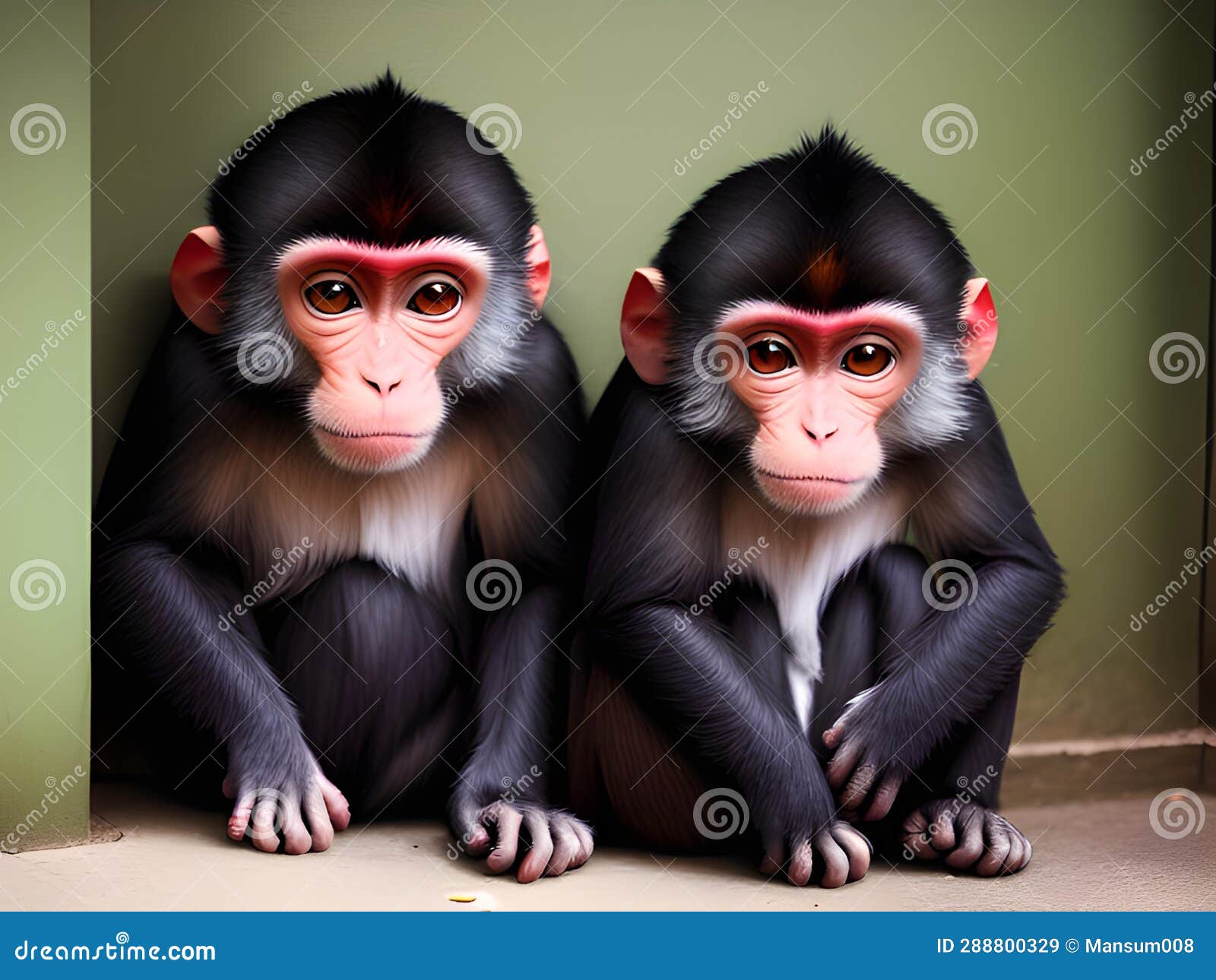 Cute Monkey in the Zoo, Ai Generated Stock Illustration - Illustration ...