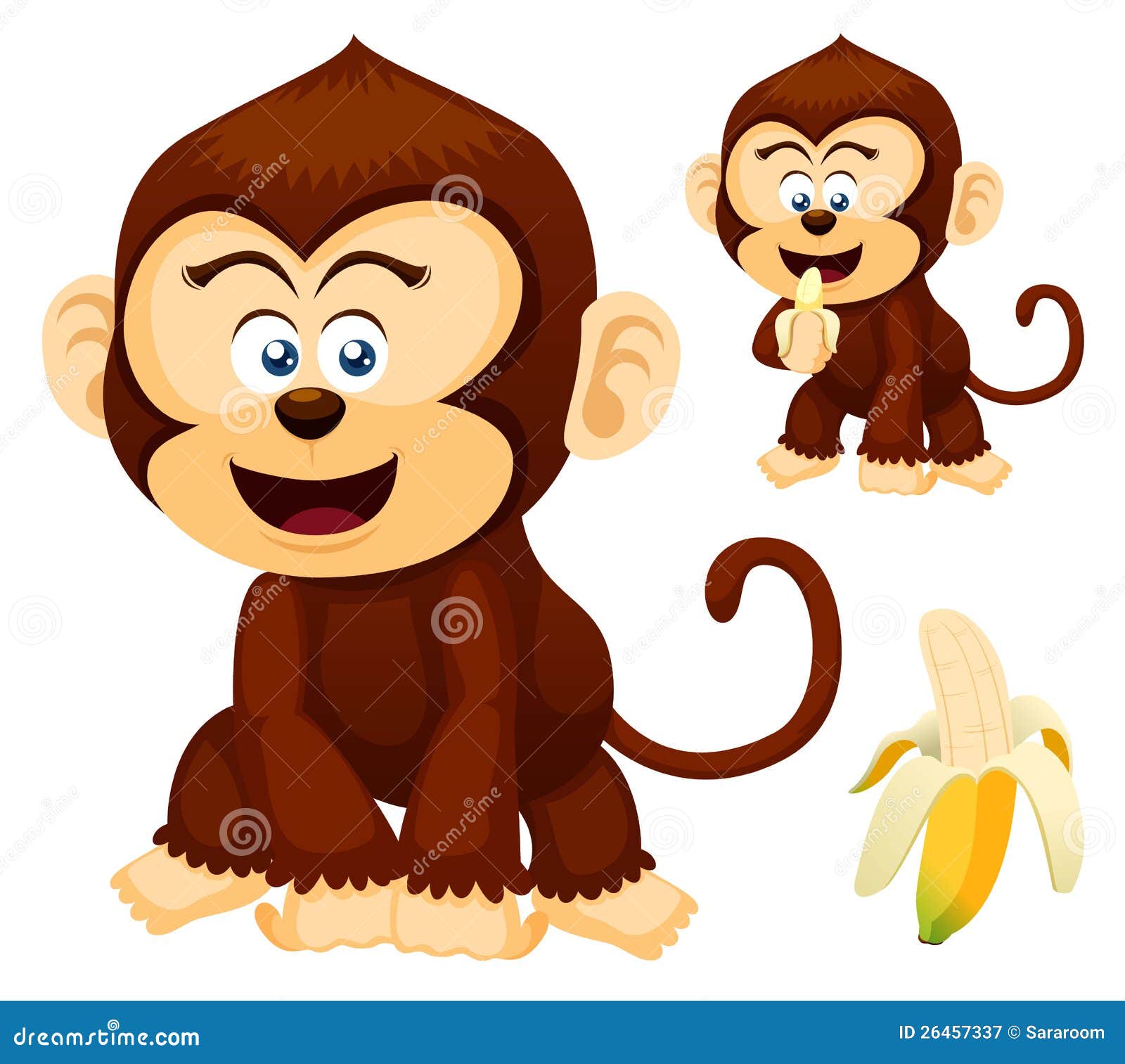 Naughty Monkeys, Duo Monkeys, Funny Monkey,Vector Cartoon Cute Funny ...