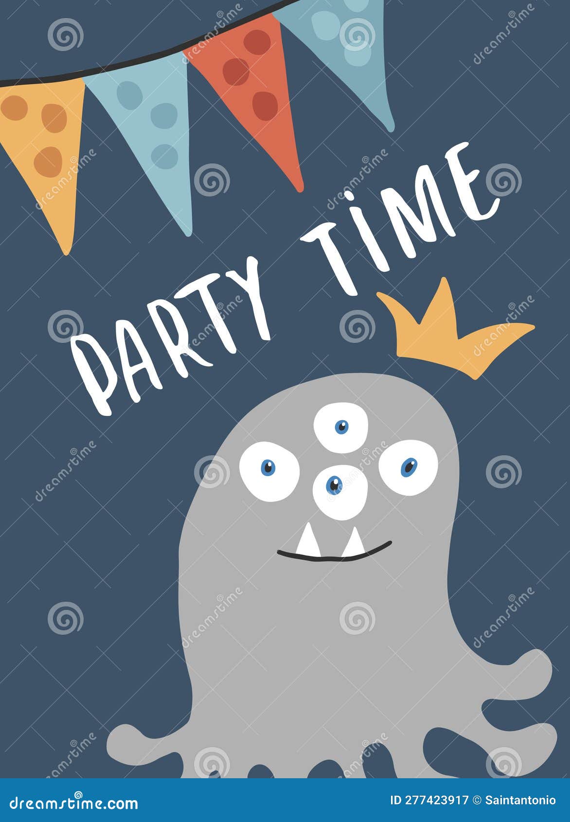 Monster Birthday Card Vector Illustration | CartoonDealer.com #59839286