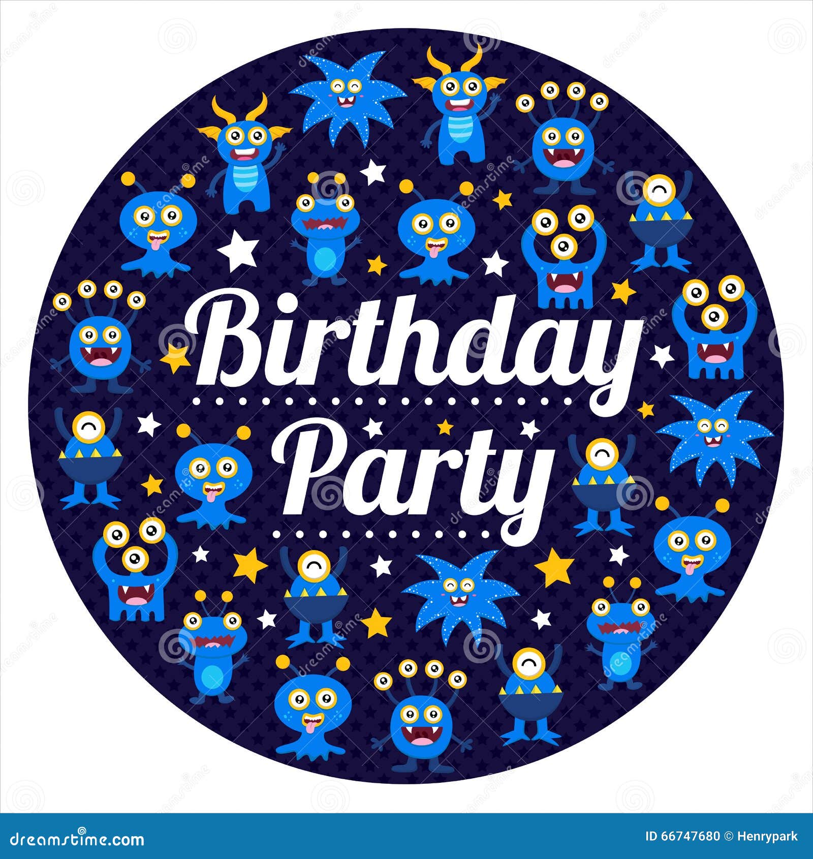 Cute Monster Birthday sign stock vector. Illustration of funny - 66747680