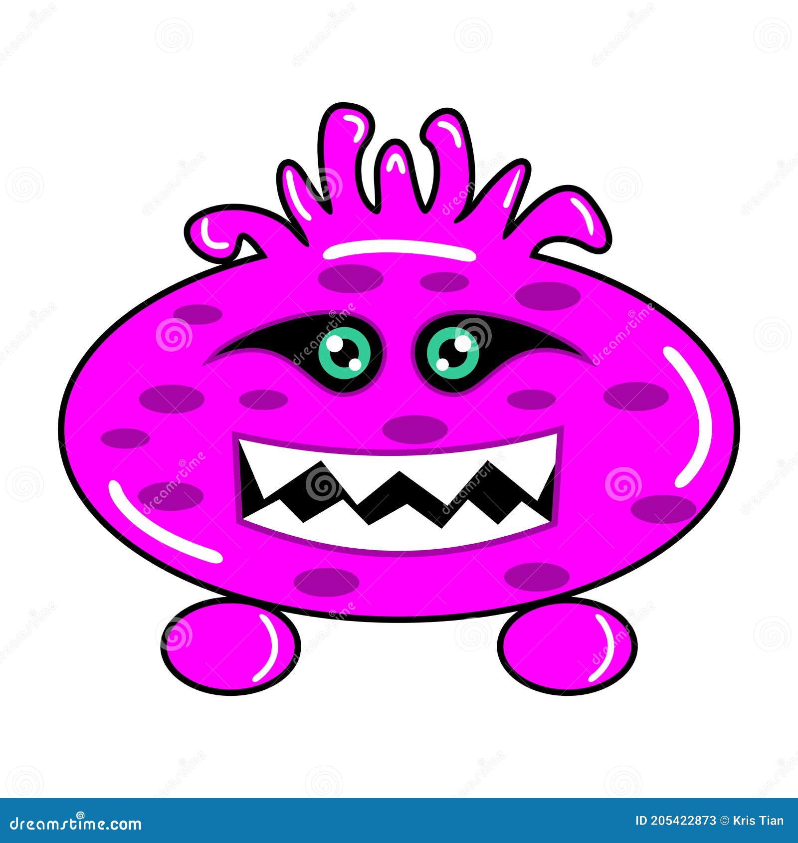 Cute monster bubble stock vector. Illustration of drop - 205422873