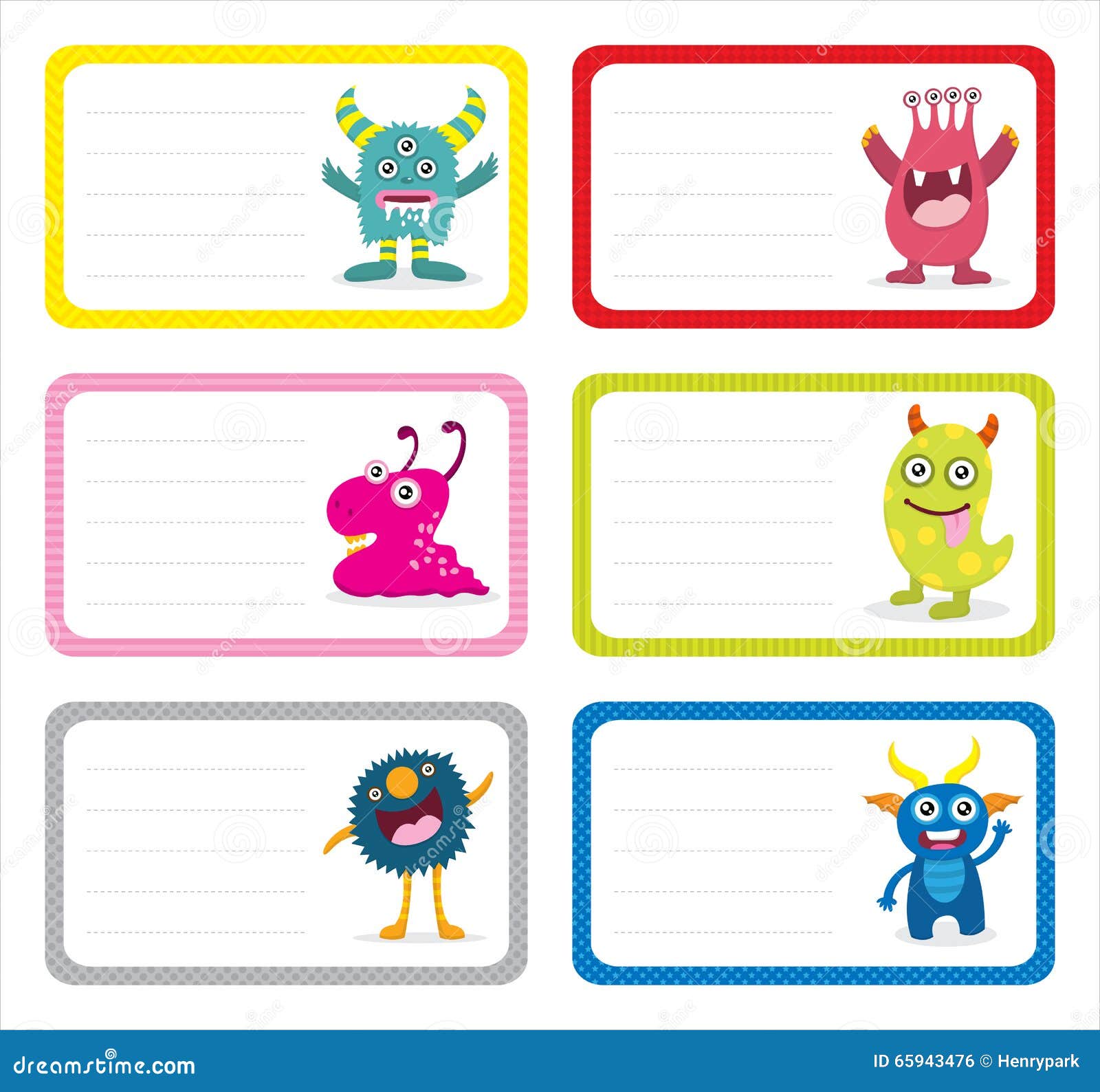 Cute Monster Card stock vector. Illustration of banner - 65943476