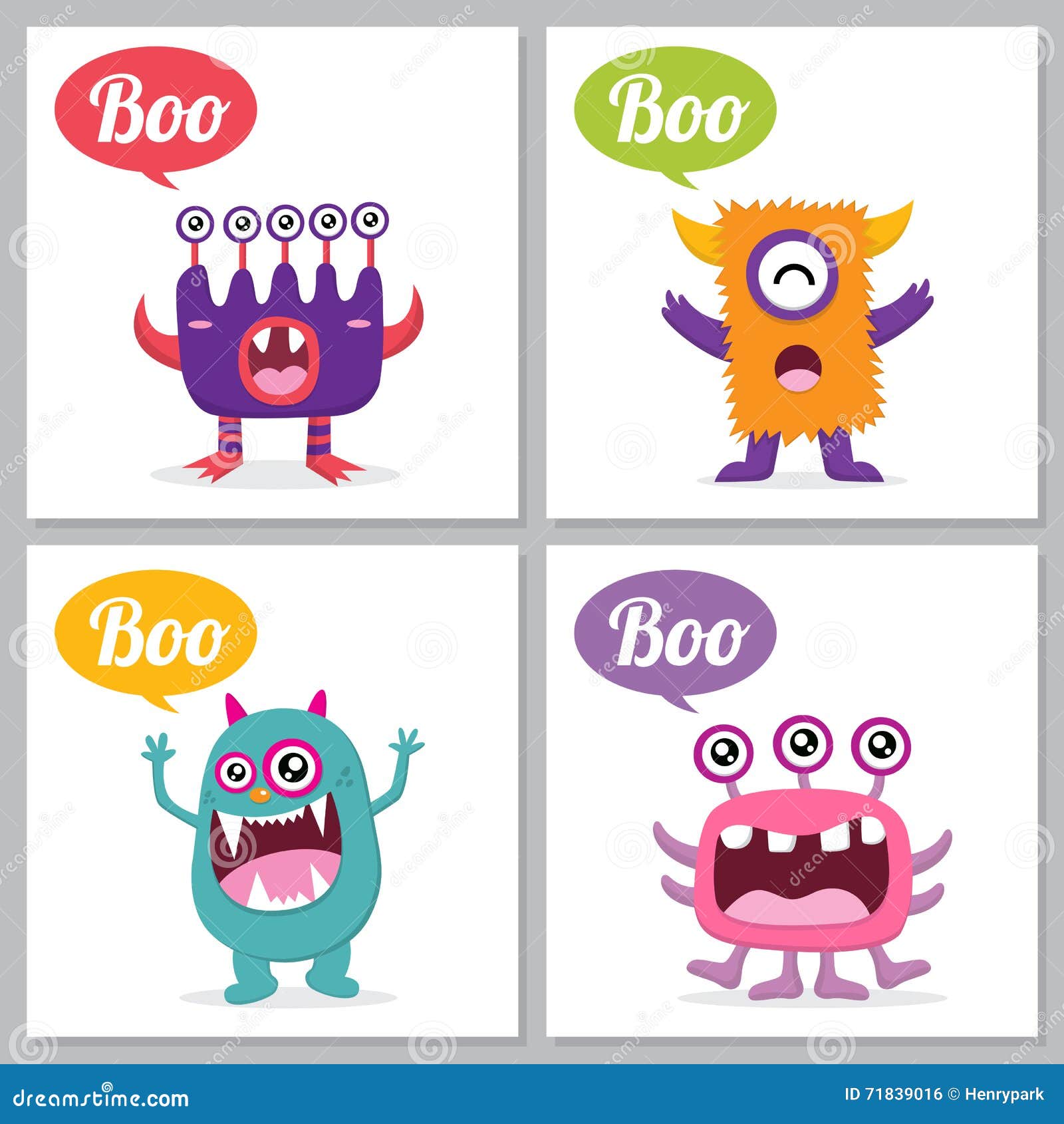 Cute Monster card stock vector. Illustration of invitation - 71839016