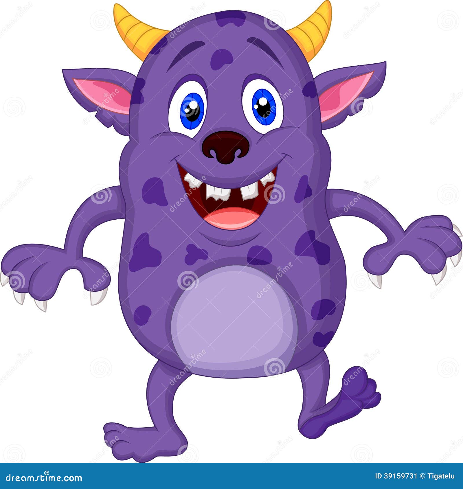 Cute monster cartoon stock vector. Illustration of mascot - 39159731