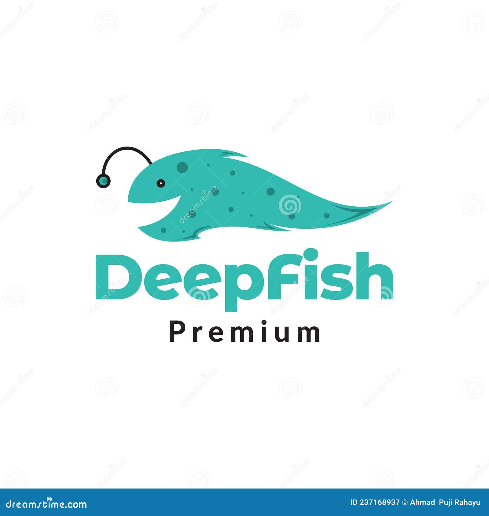 Deep Sea Fish Anglerfish Set Cartoon Vector Illustration ...