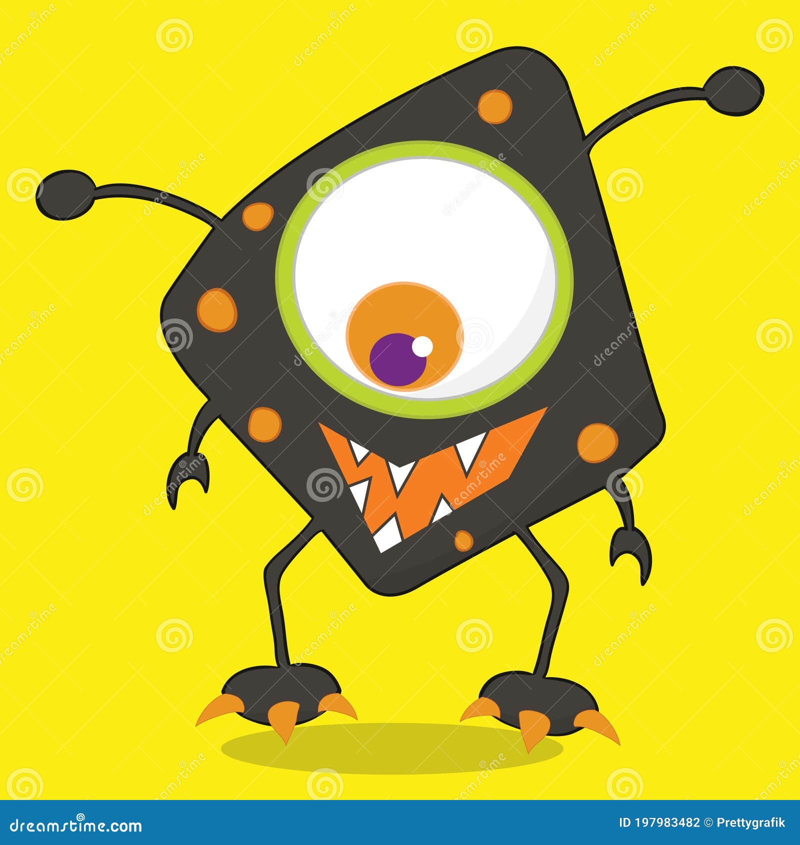 Cute Monster Diamond Black 03 Vector Illustration | CartoonDealer.com ...