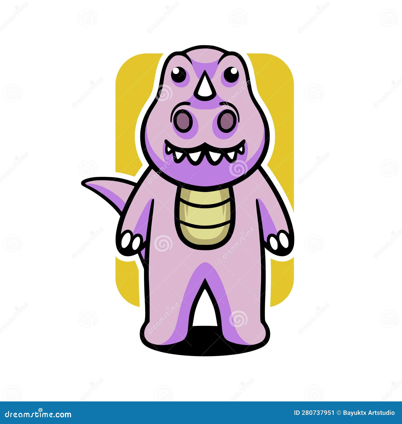 Cute monster dino stock vector. Illustration of tyrannosaurus - 280737951
