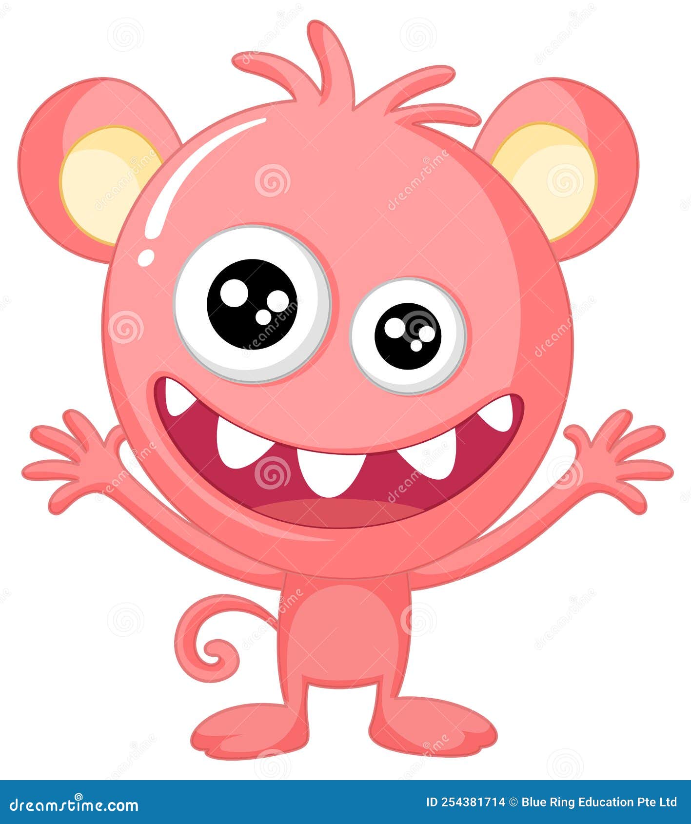 Cute Monster with Face Expression Stock Vector - Illustration of alive ...