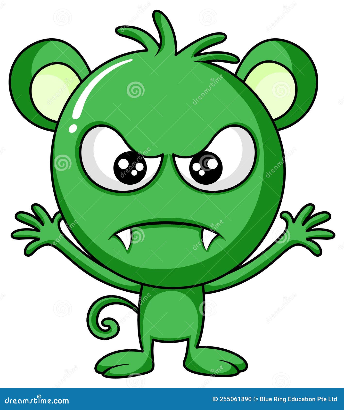 Cute Monster with Face Expression Stock Vector - Illustration of ...