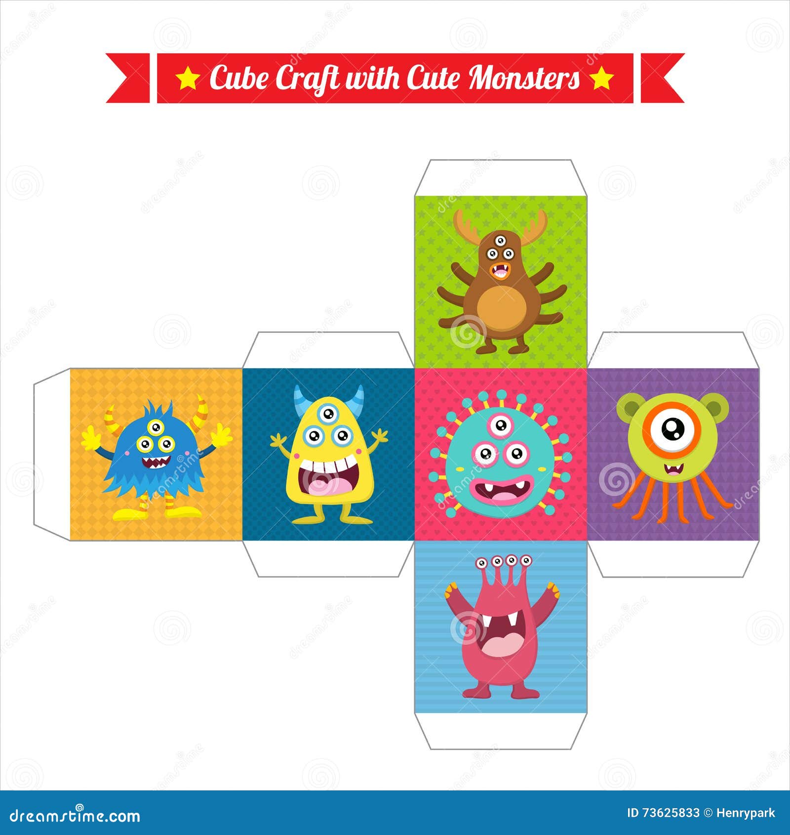 Cute monster game cube stock vector. Illustration of festive - 73625833