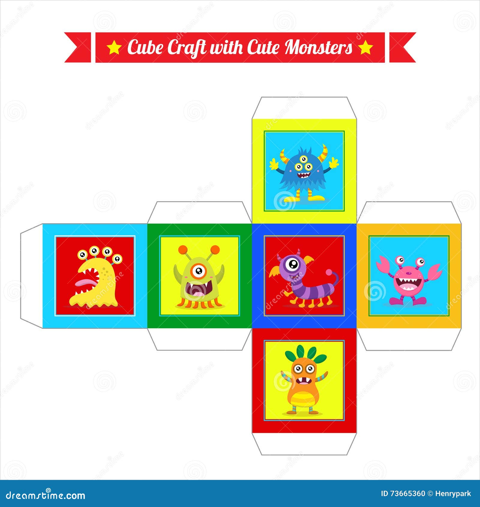 Cute monster game cube stock vector. Illustration of alien - 73665360