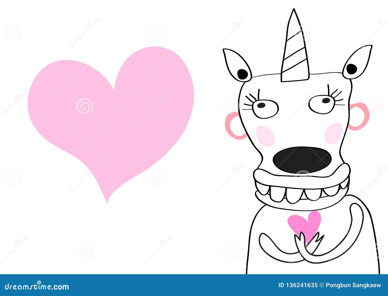 Cute monster hand draw stock illustration. Illustration of element ...