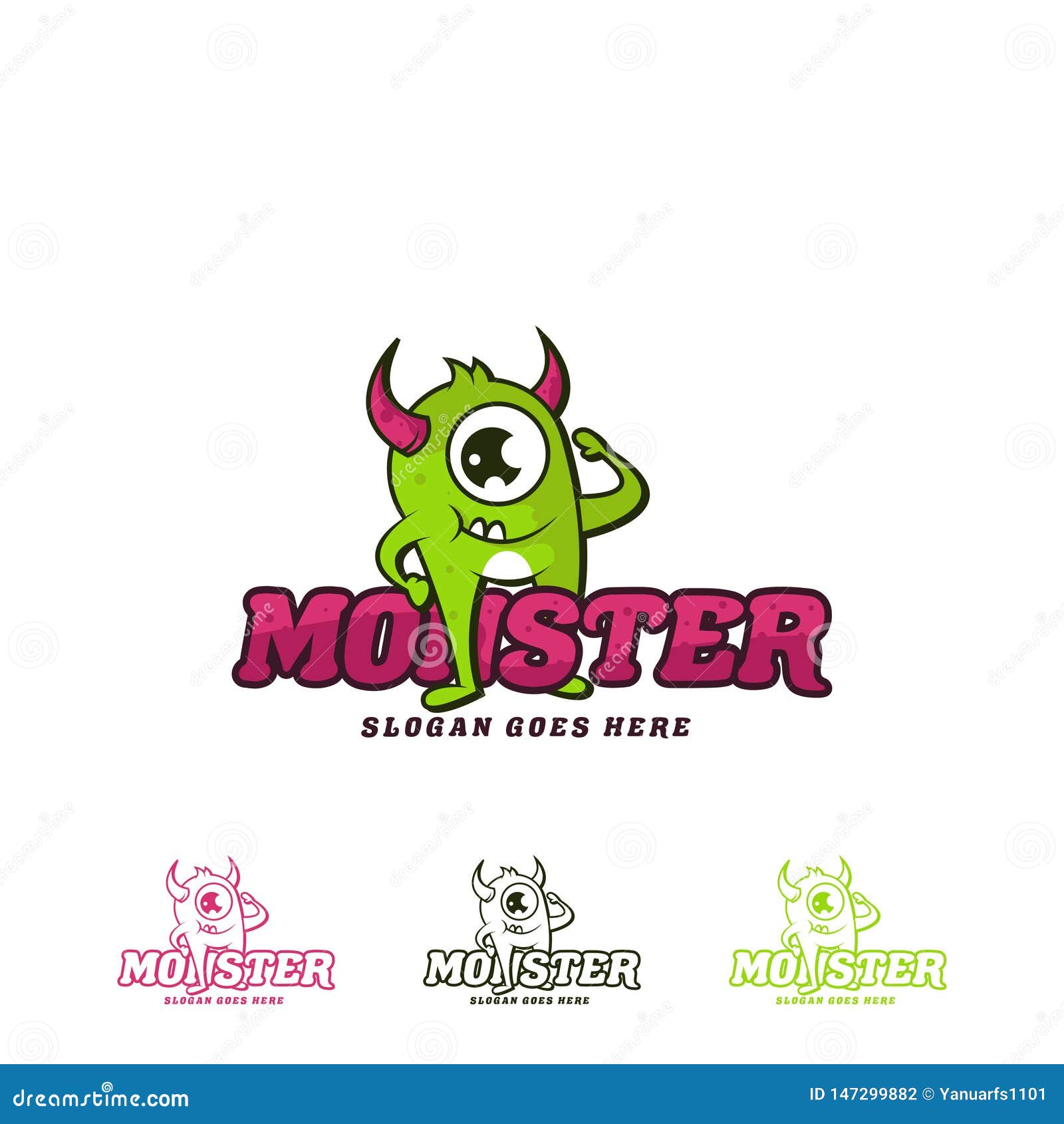 Cute Monster Logo. Monster Logo Character Template Vector. Character ...