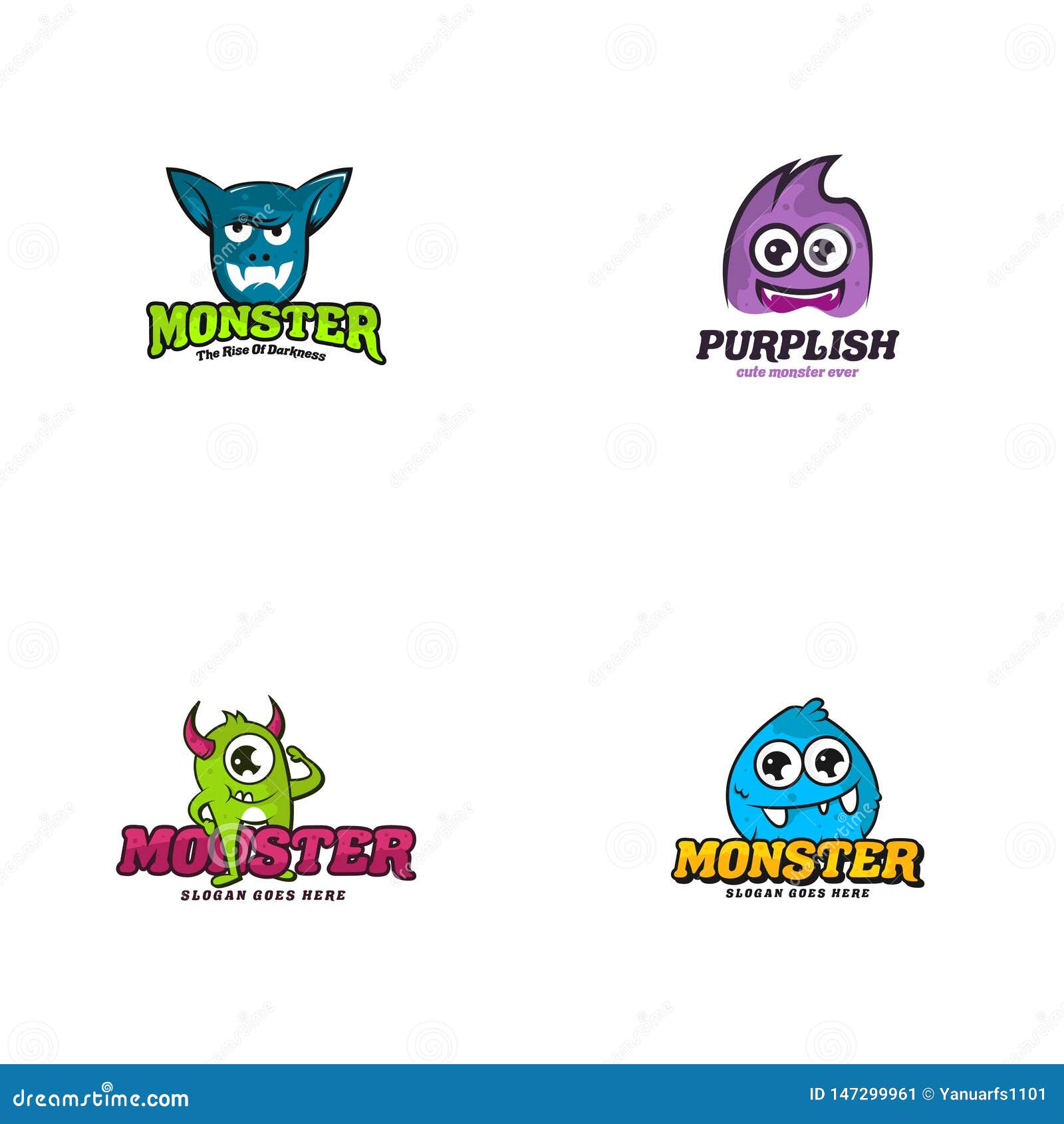 Cute Monster Logo. Monster Logo Character Template Vector. Character ...