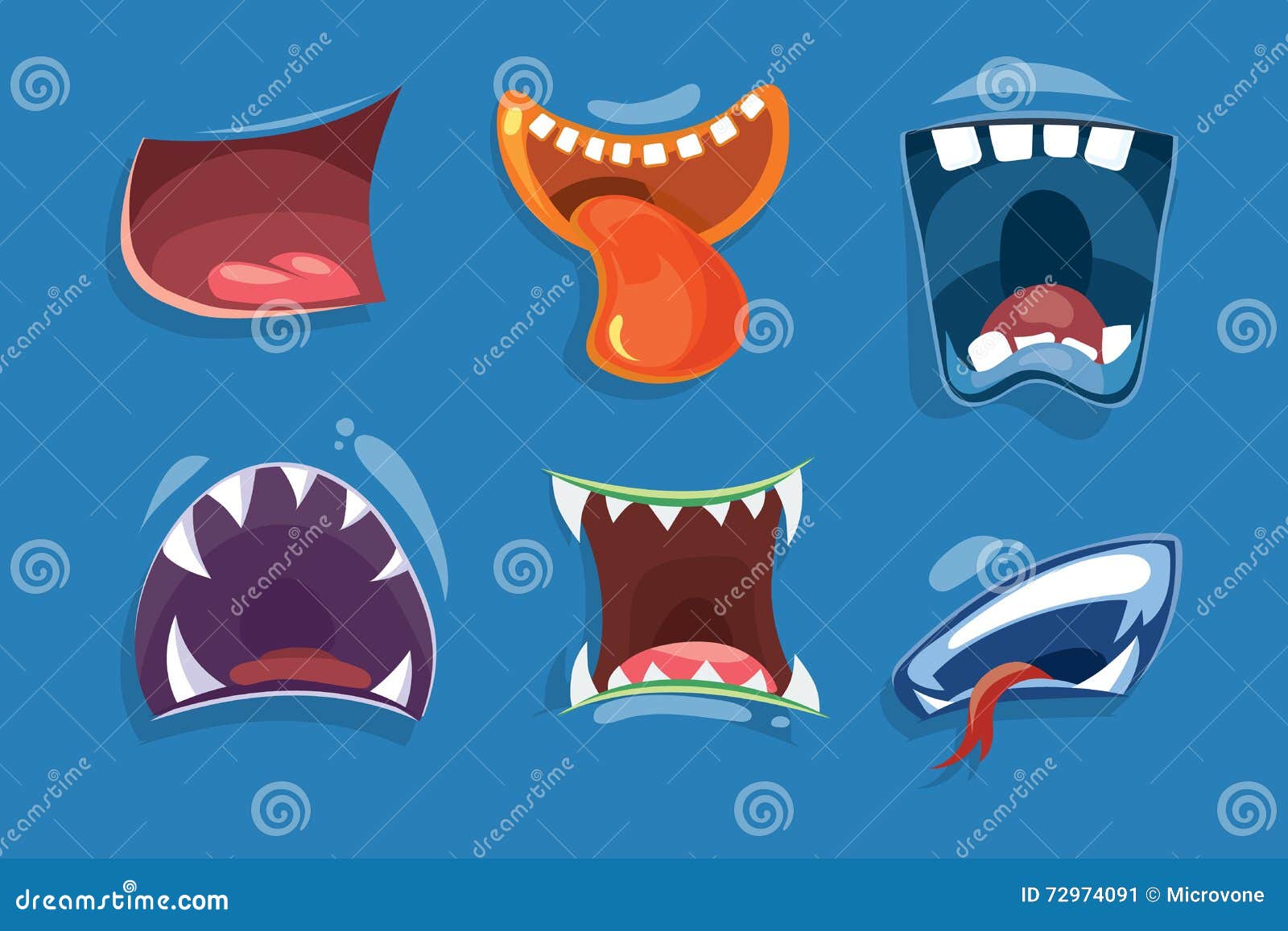 Monster Mouths Set Vector Illustration | CartoonDealer.com #191708494