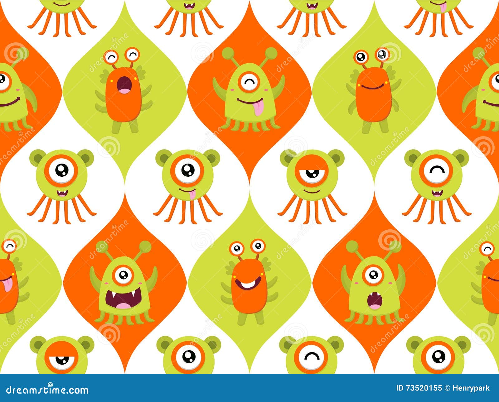 Cute monster seamless stock vector. Illustration of monster - 73520155