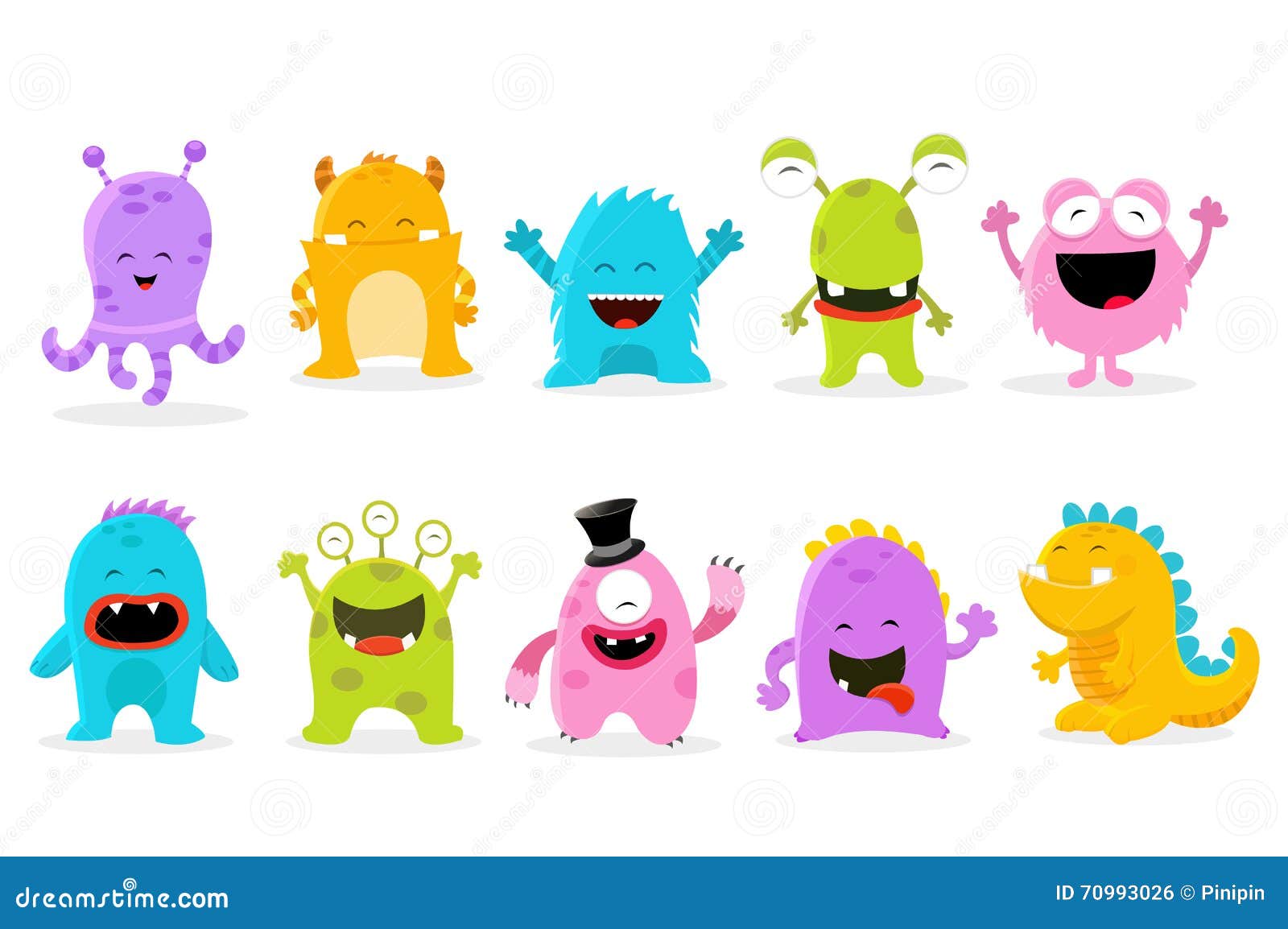 Cute Monster Set stock vector. Illustration of game, cute - 70993026
