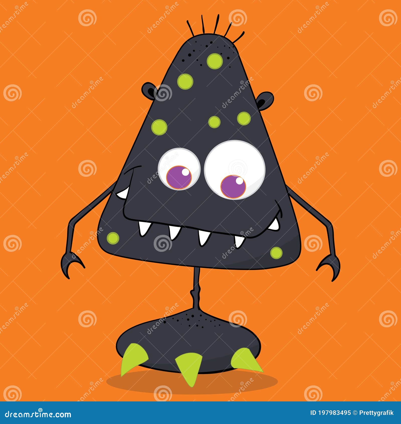 Cute Monster Triangle Black 07 Stock Vector - Illustration of cute ...