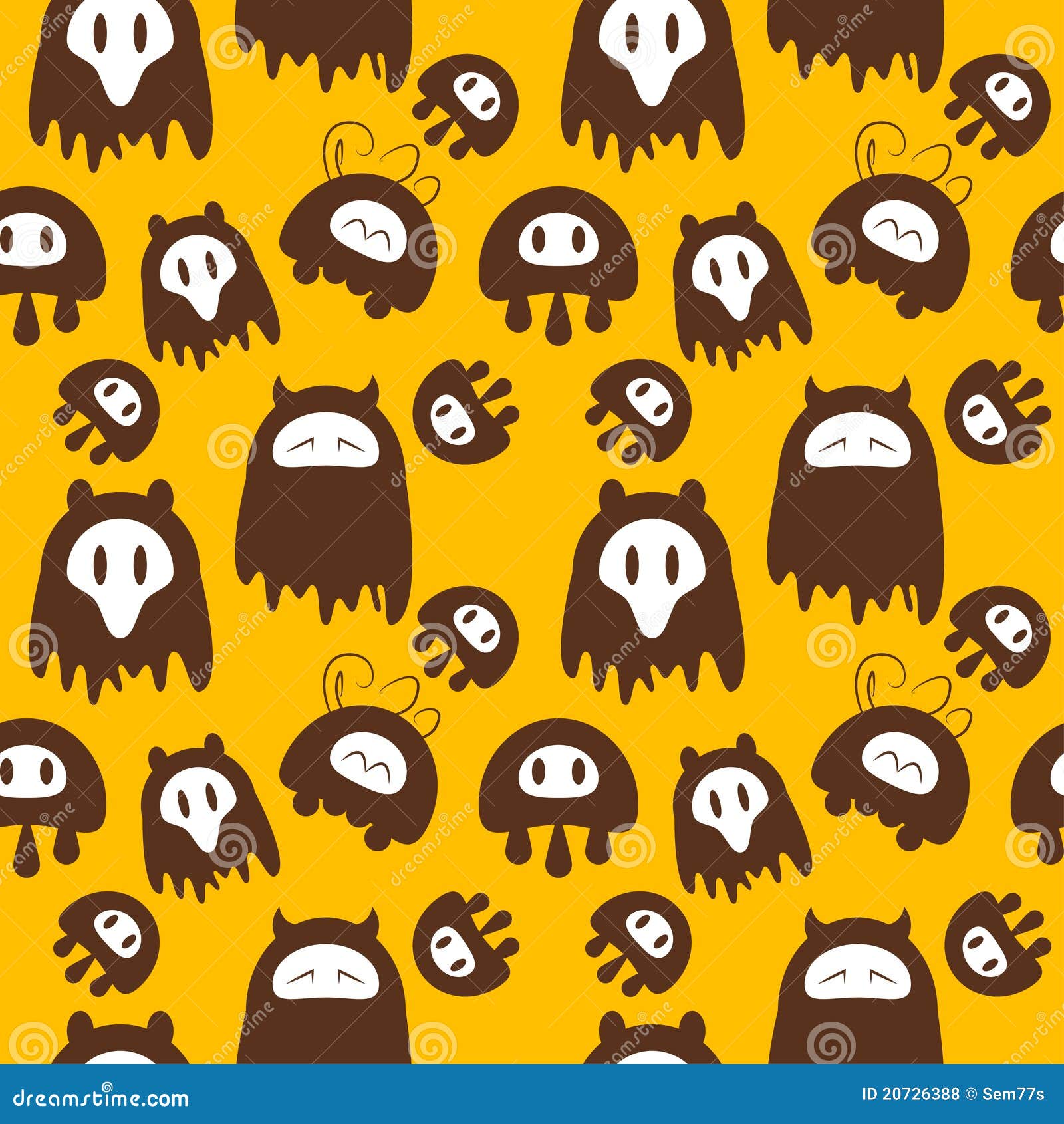 Cute monsters background stock illustration. Illustration of pretty ...