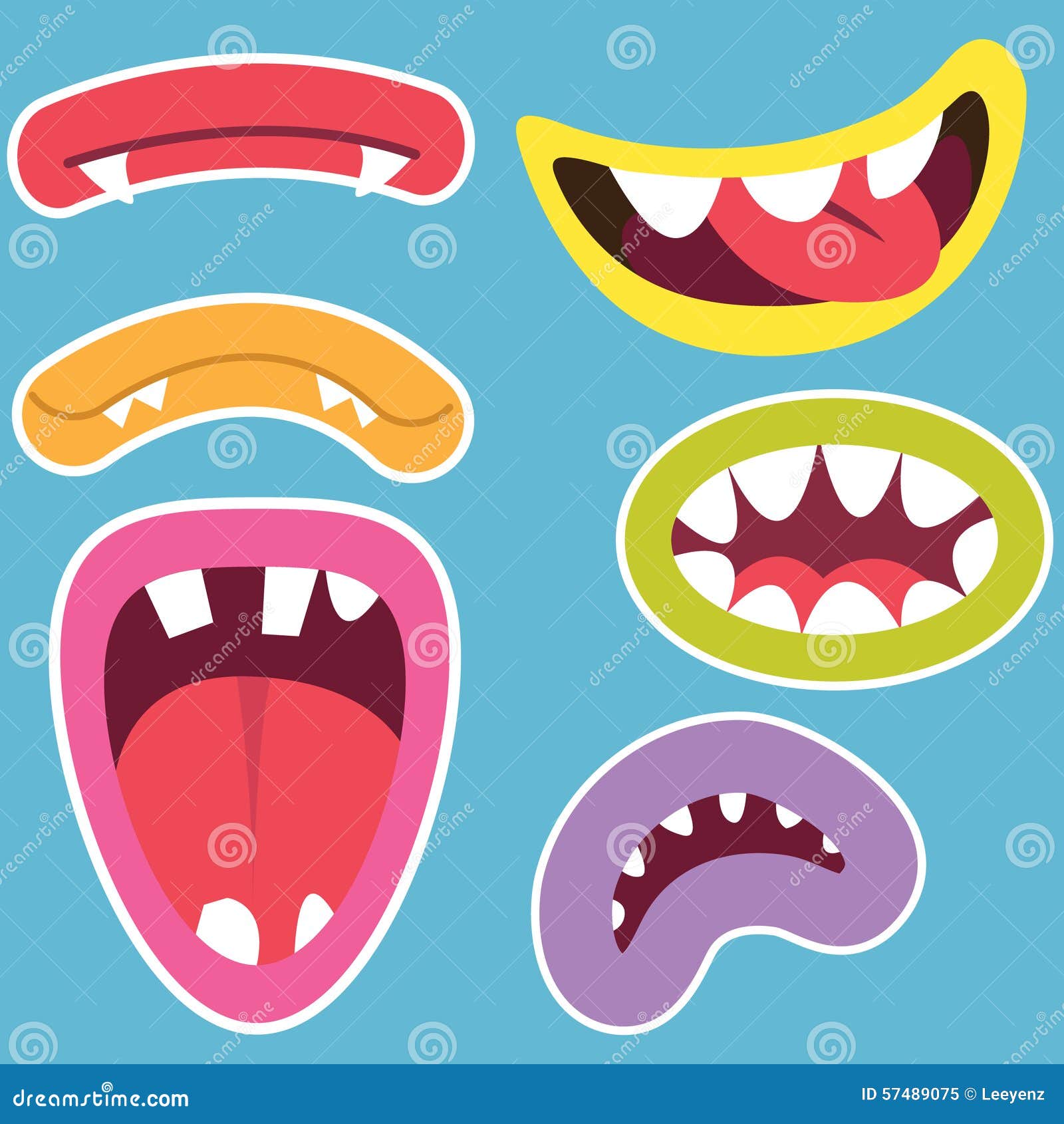 Cute Monsters Mouths Set stock vector. Illustration of baby - 57489075