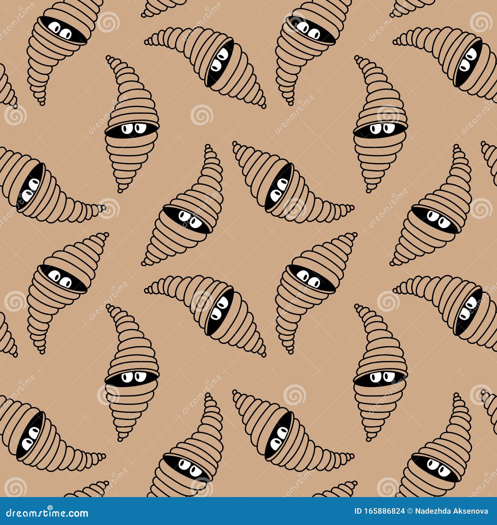 Cute Monsters Peek Out of Their Cocoon. Hand Drawn Illustration ...