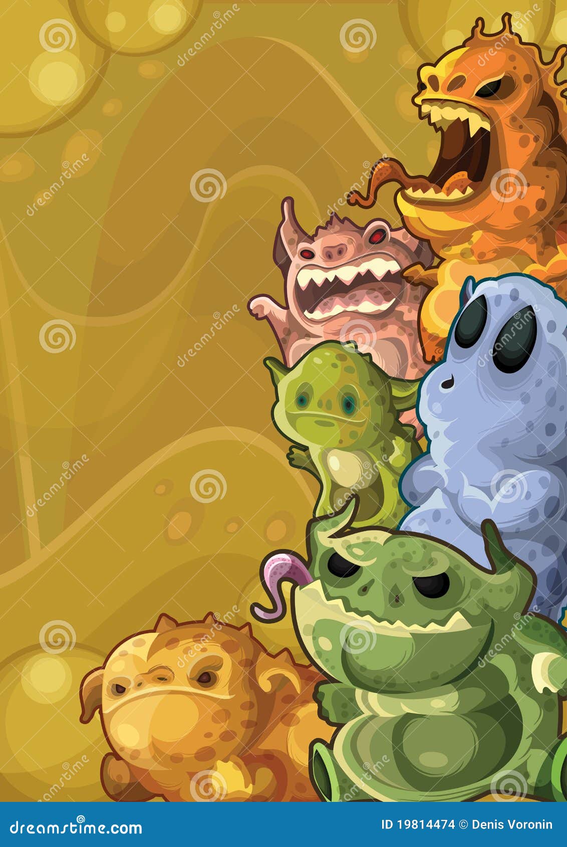 Cute Monsters Vertical Background Stock Illustrations – 34 Cute ...