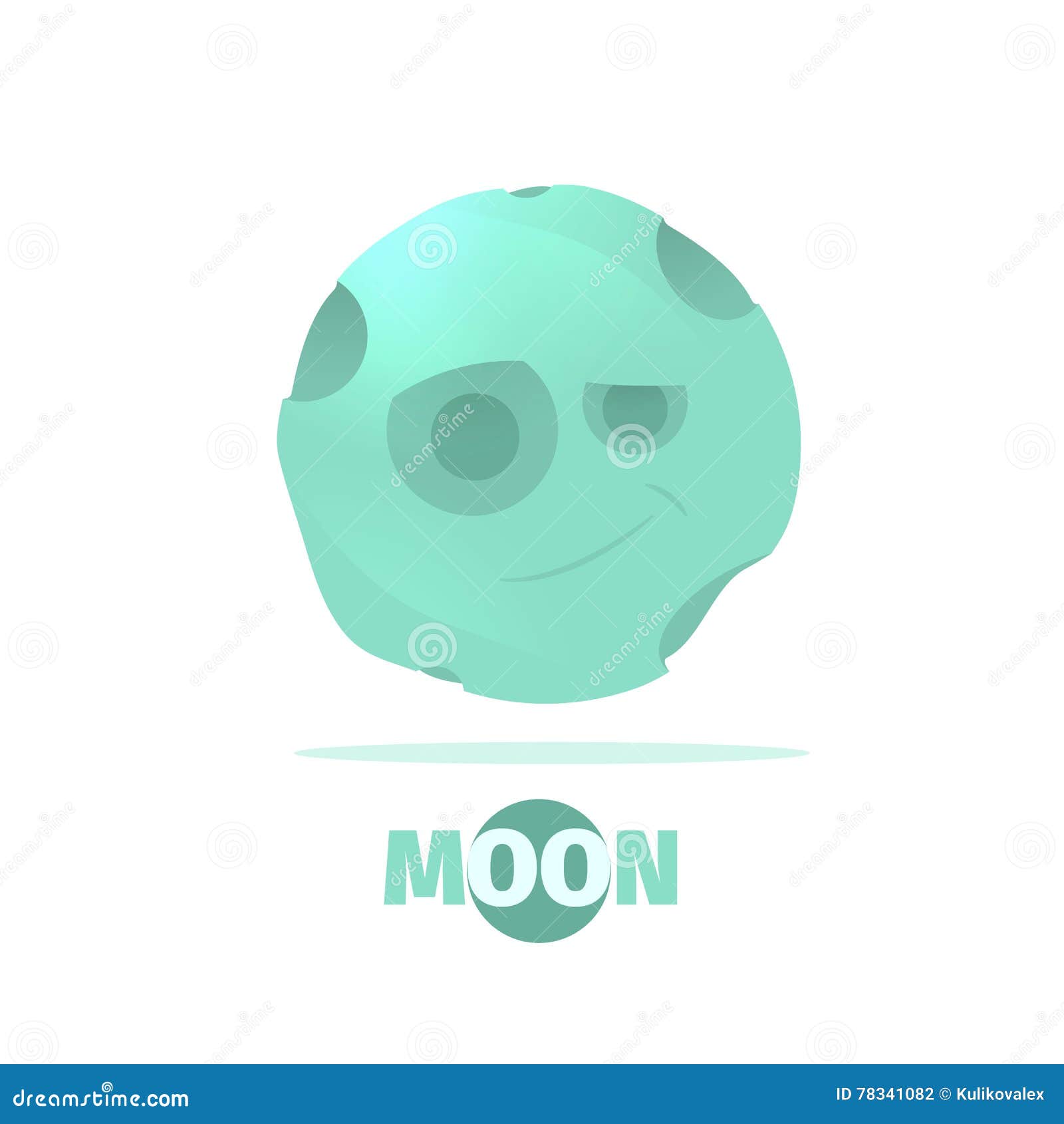 Cute moon smiling icon stock vector. Illustration of abstract - 78341082