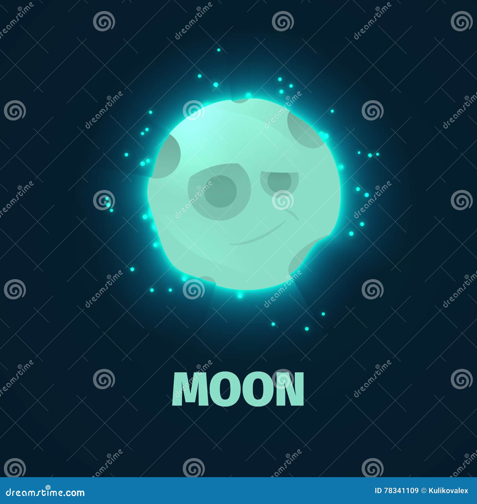 Cute moon smiling icon stock vector. Illustration of vector - 78341109