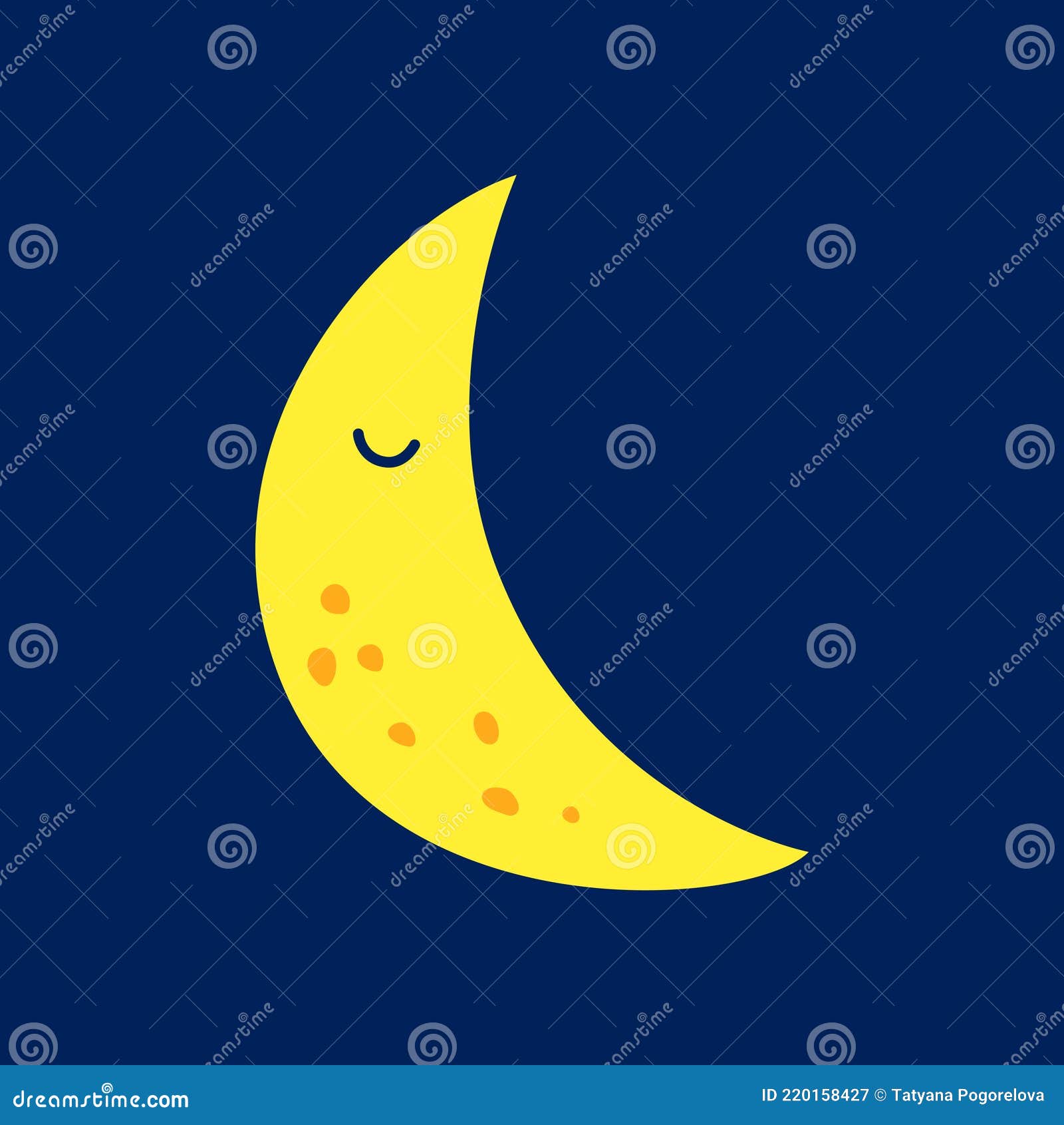 Cute Moon, Vector Illustration, Baby Icon, EPS10 Stock Vector ...
