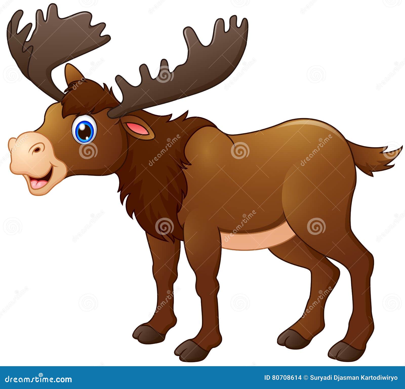 Cute moose cartoon stock vector. Illustration of amusing - 80708614