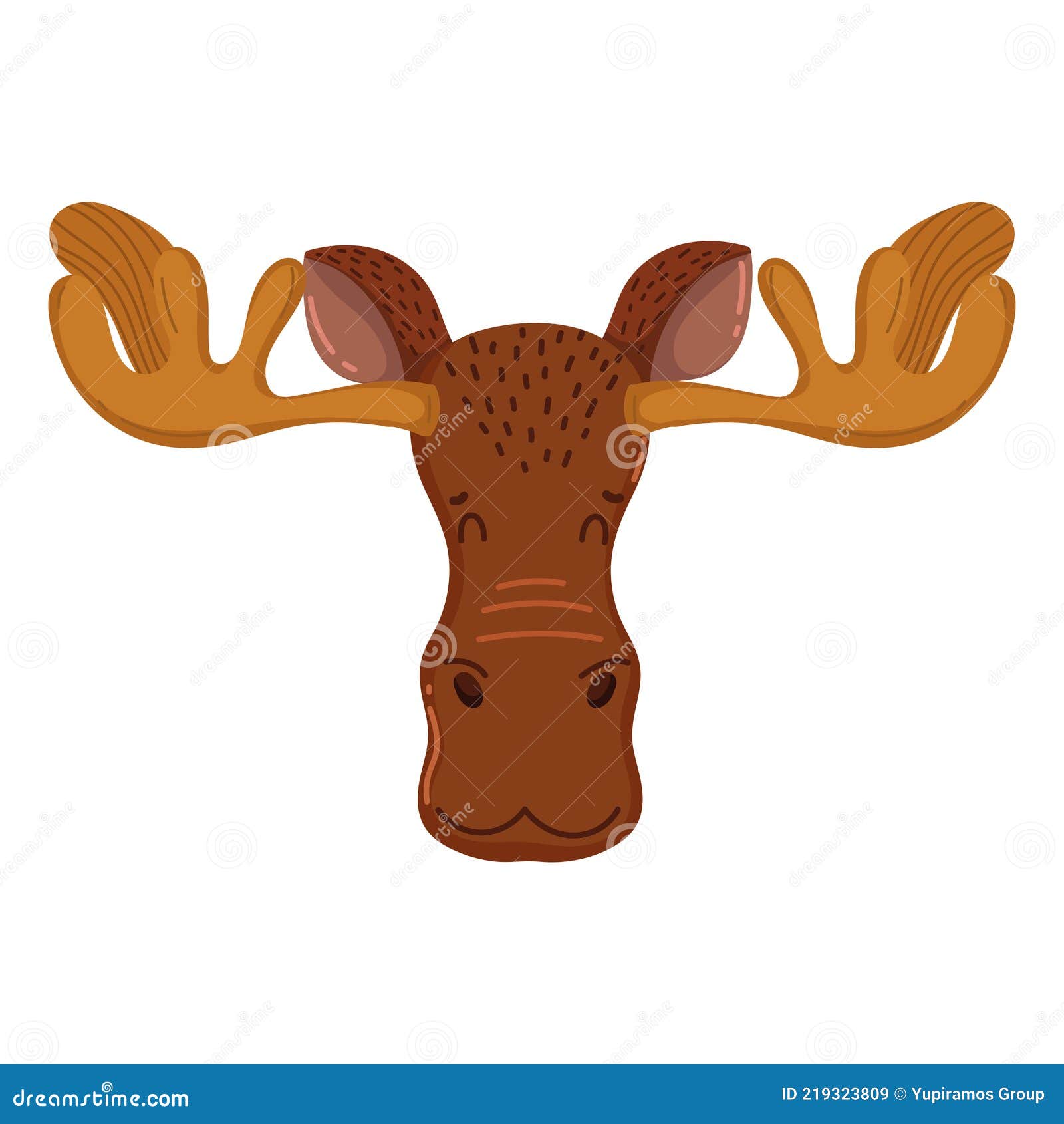 Cute moose head stock vector. Illustration of face, cute - 219323809