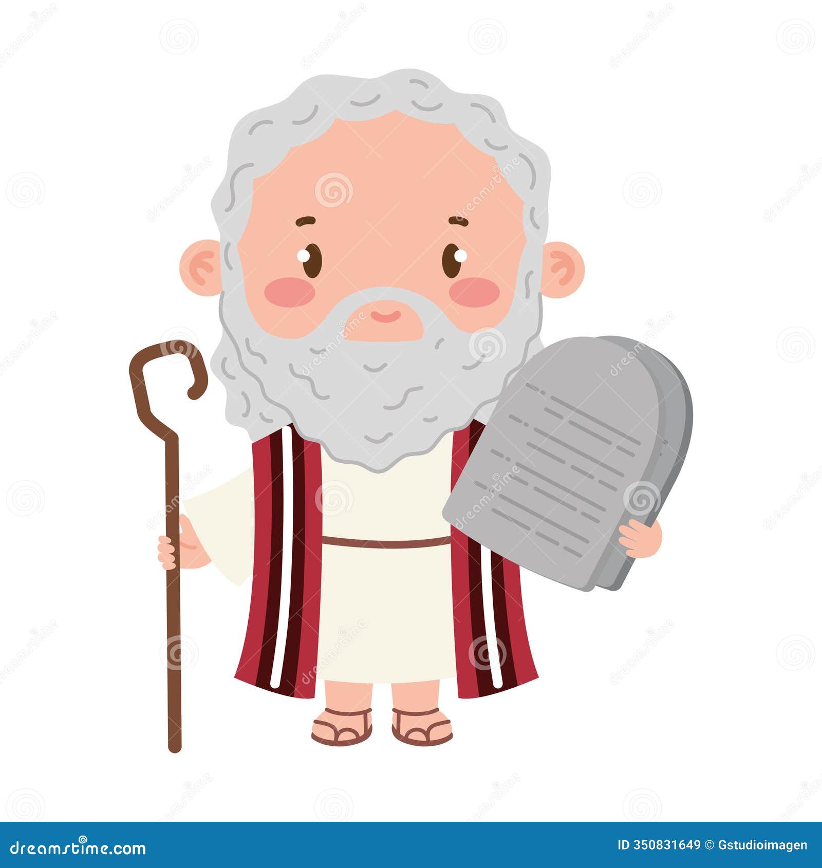 Moses Holding Ten Commandments Cartoon Vector | CartoonDealer.com ...