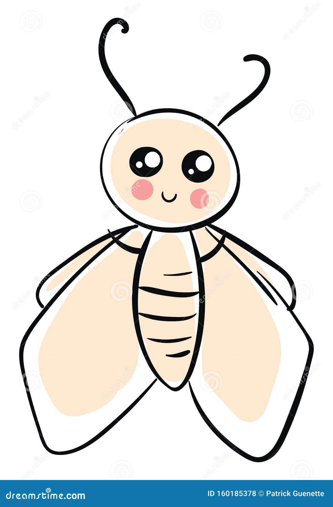Cute Moth Coloring Page Cartoon Vector Illustration | CartoonDealer.com ...