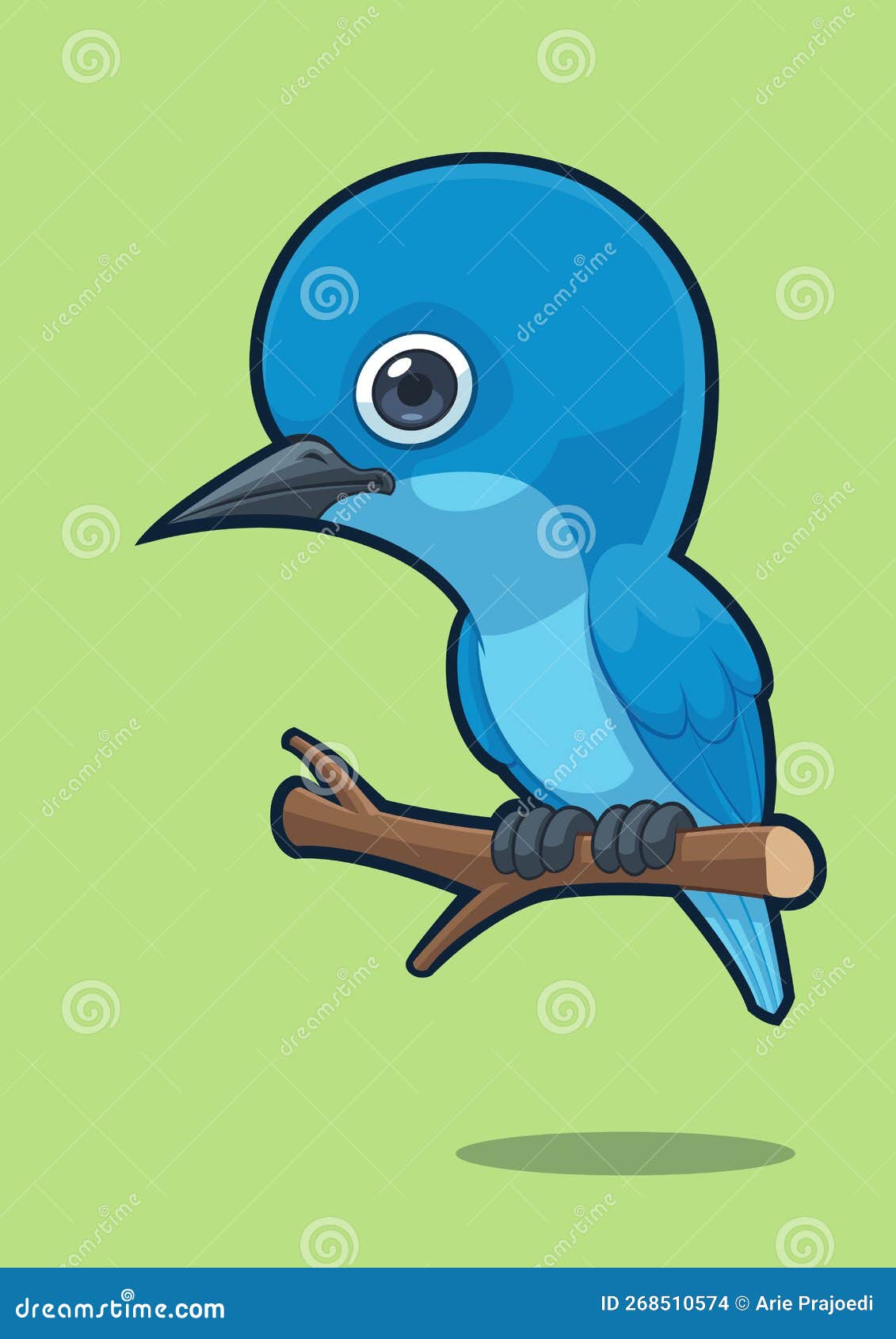 Cute Bluebird And Plants. Folklore. Isolated Objects, Digital Art ...