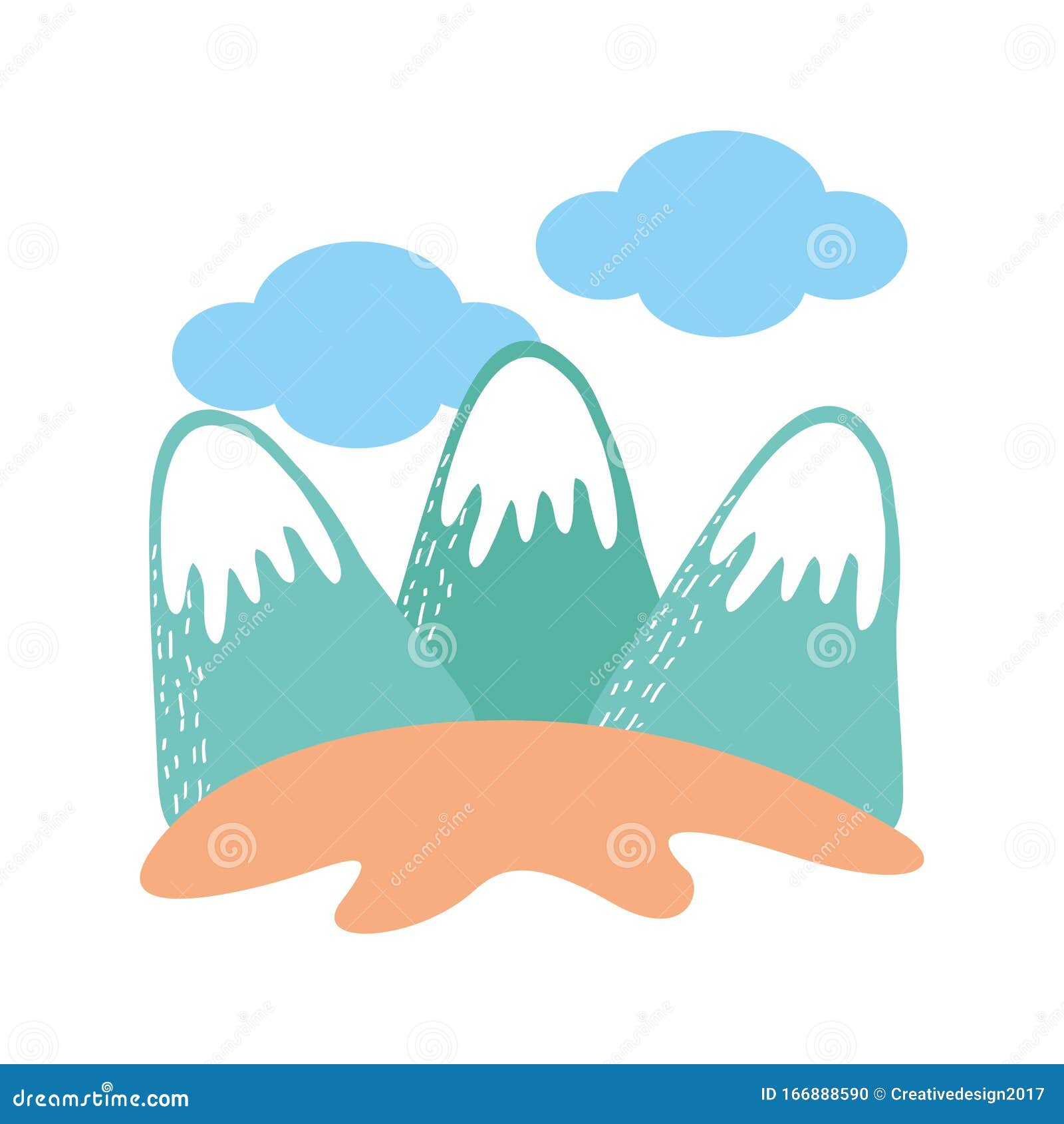 Cute Mountains Peaks At Sunrise Time Computer Graphics Background ...