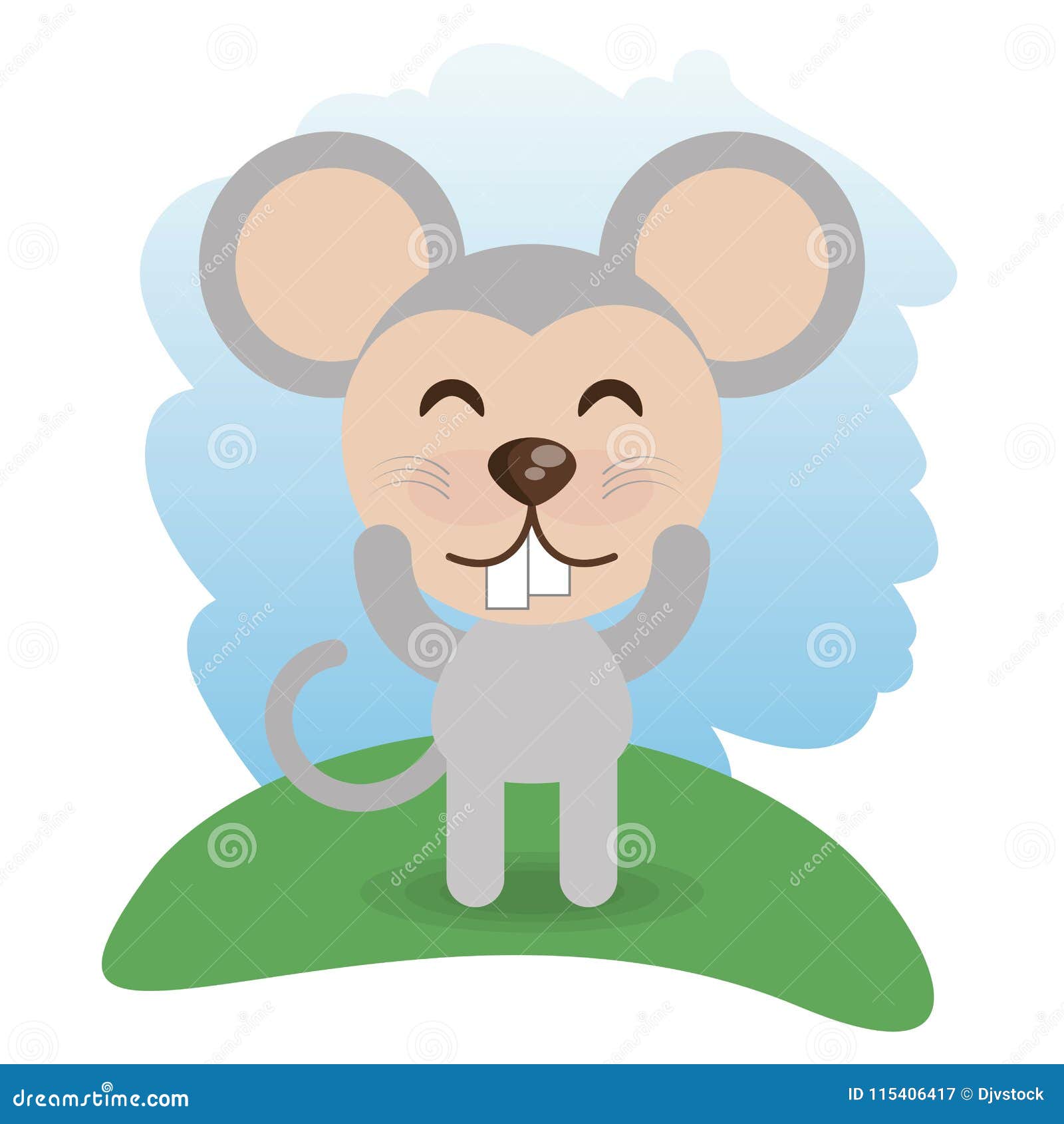 Cute mouse animal winking stock vector. Illustration of expression ...