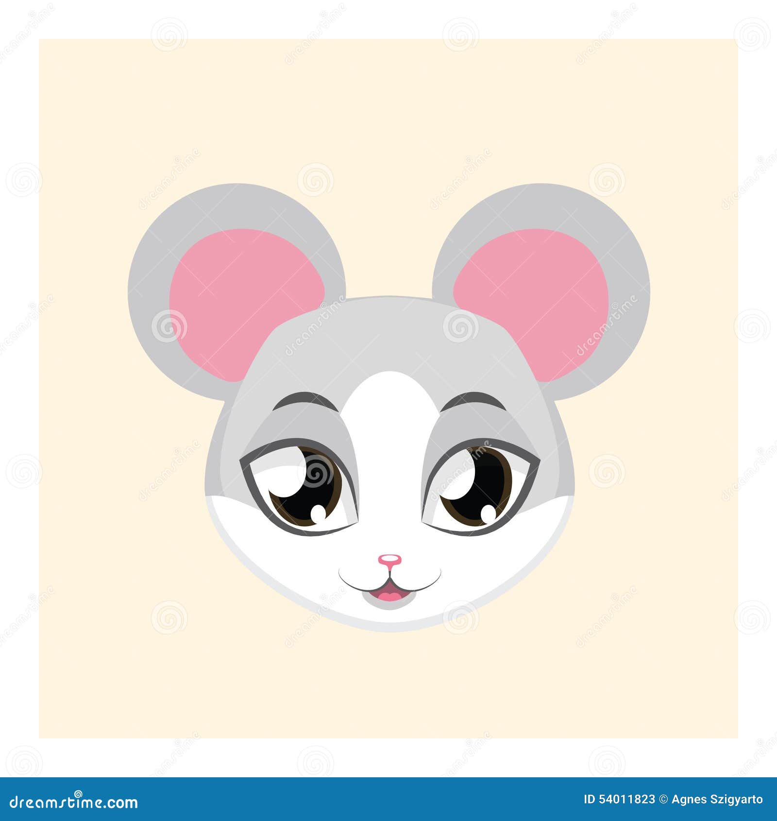 Cute Mouse Avatar with Flat Colors Stock Vector - Illustration of ...