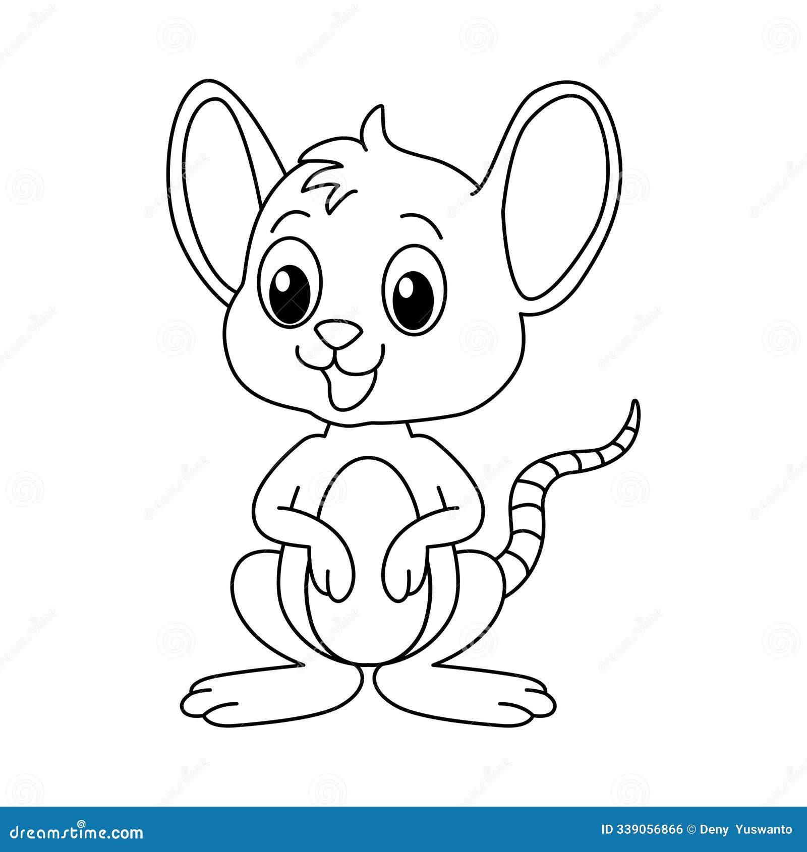 Cute Mouse Cartoon Coloring Page Illustration Vector. for Kids Coloring ...
