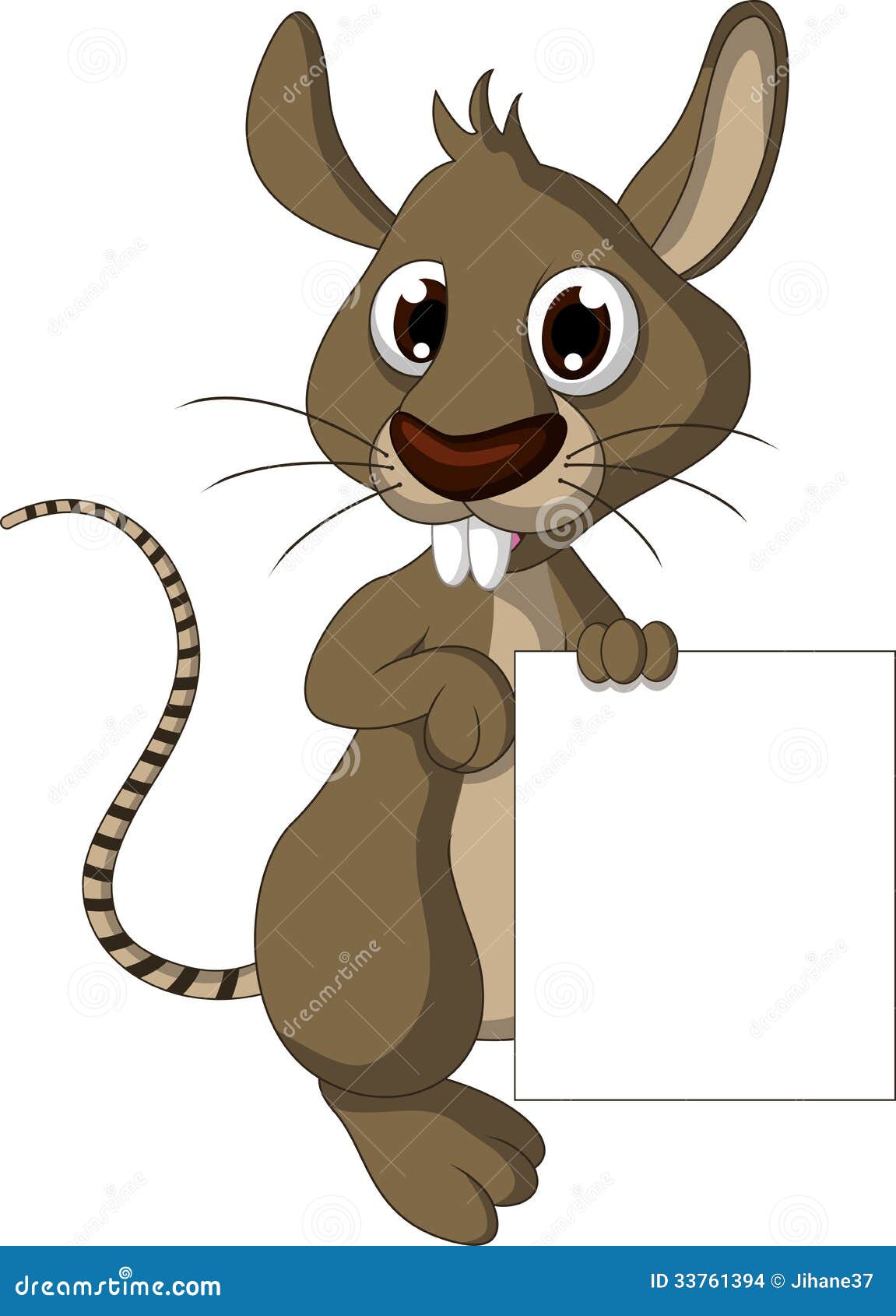 Cute Mouse Cartoon Holding Blank Sign Stock Illustration - Illustration ...