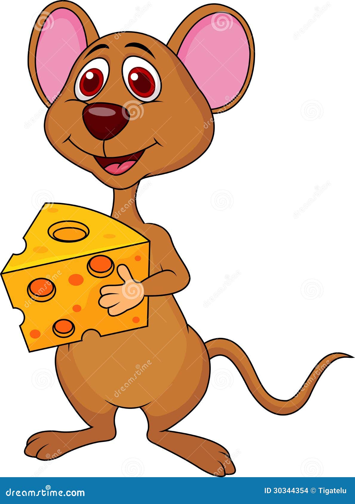 Cute Mouse Cartoon Holding Cheese Stock Vector - Illustration of dinner ...