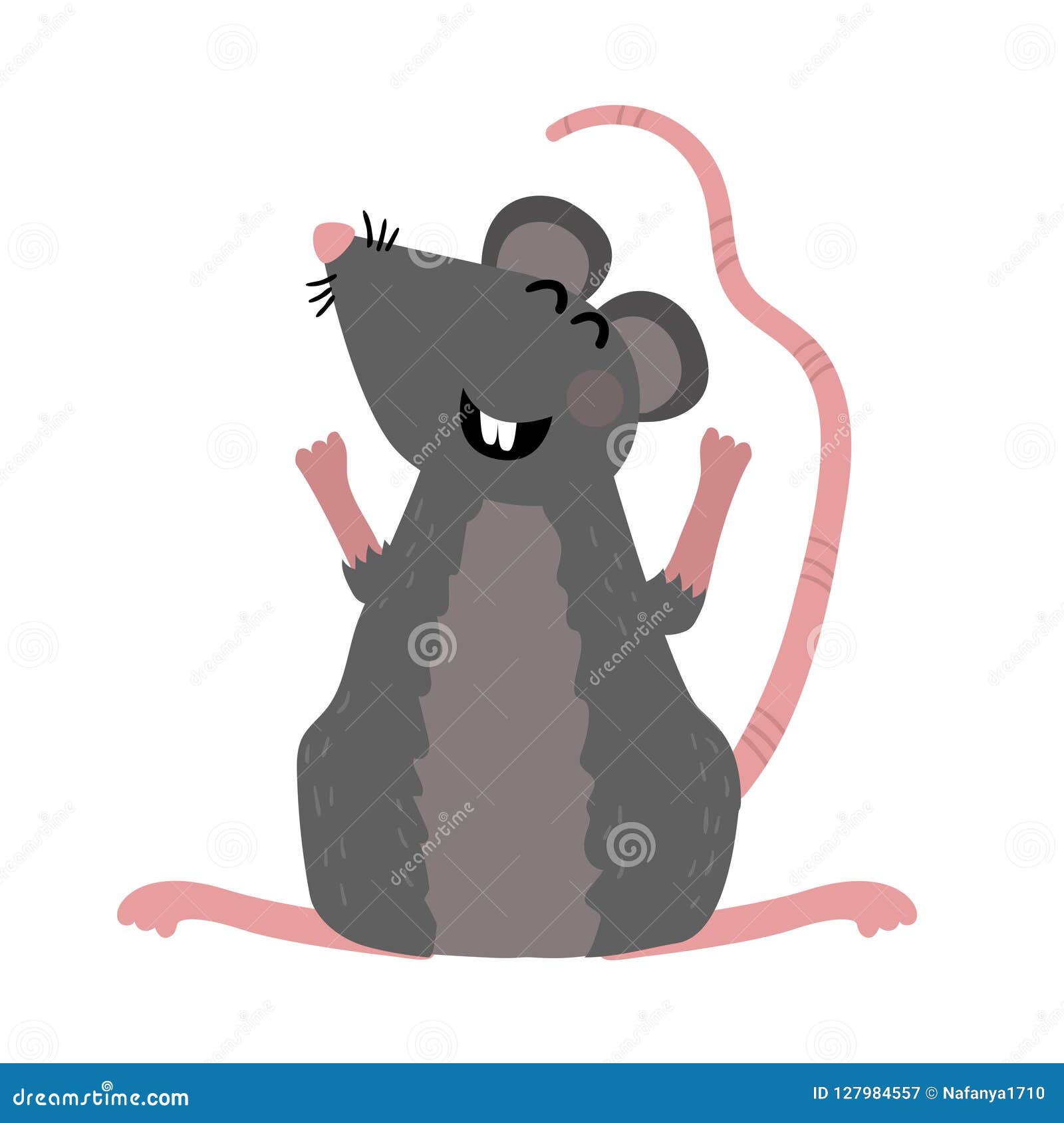 Cute Mouse in Cartoon Style Stock Vector - Illustration of pretty ...