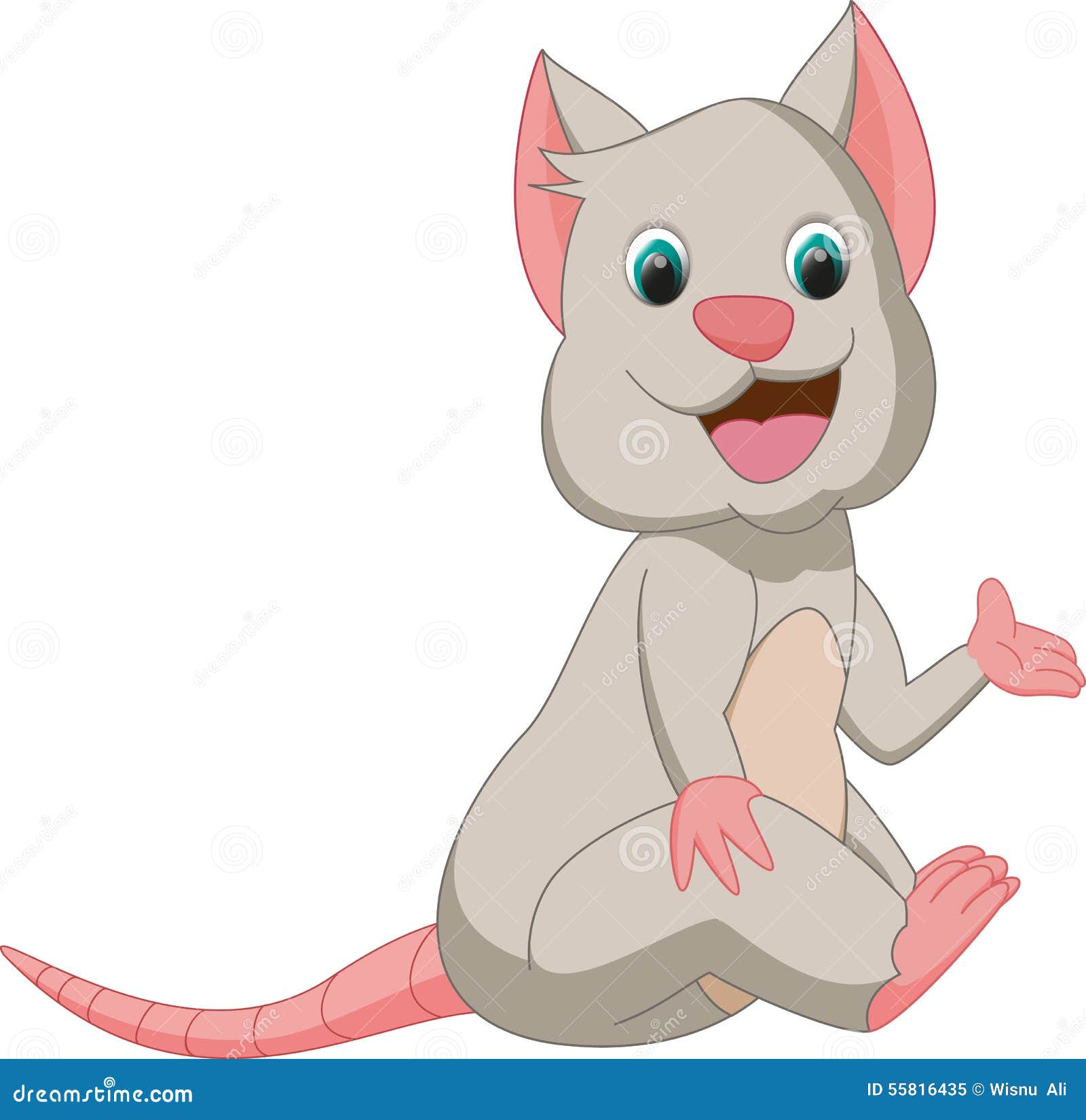 Cute Mouse Cartoon Waving Hand Stock Vector - Illustration of mice ...