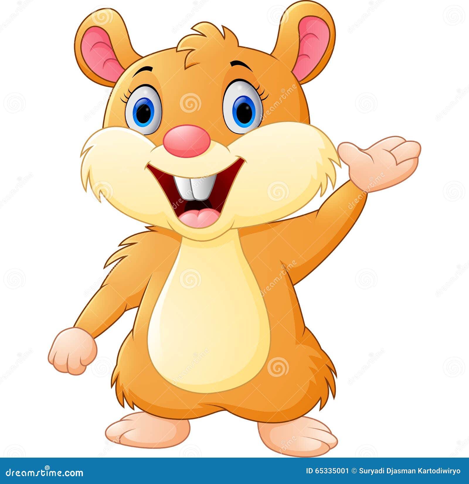Cute mouse cartoon waving stock vector. Illustration of animal - 65335001