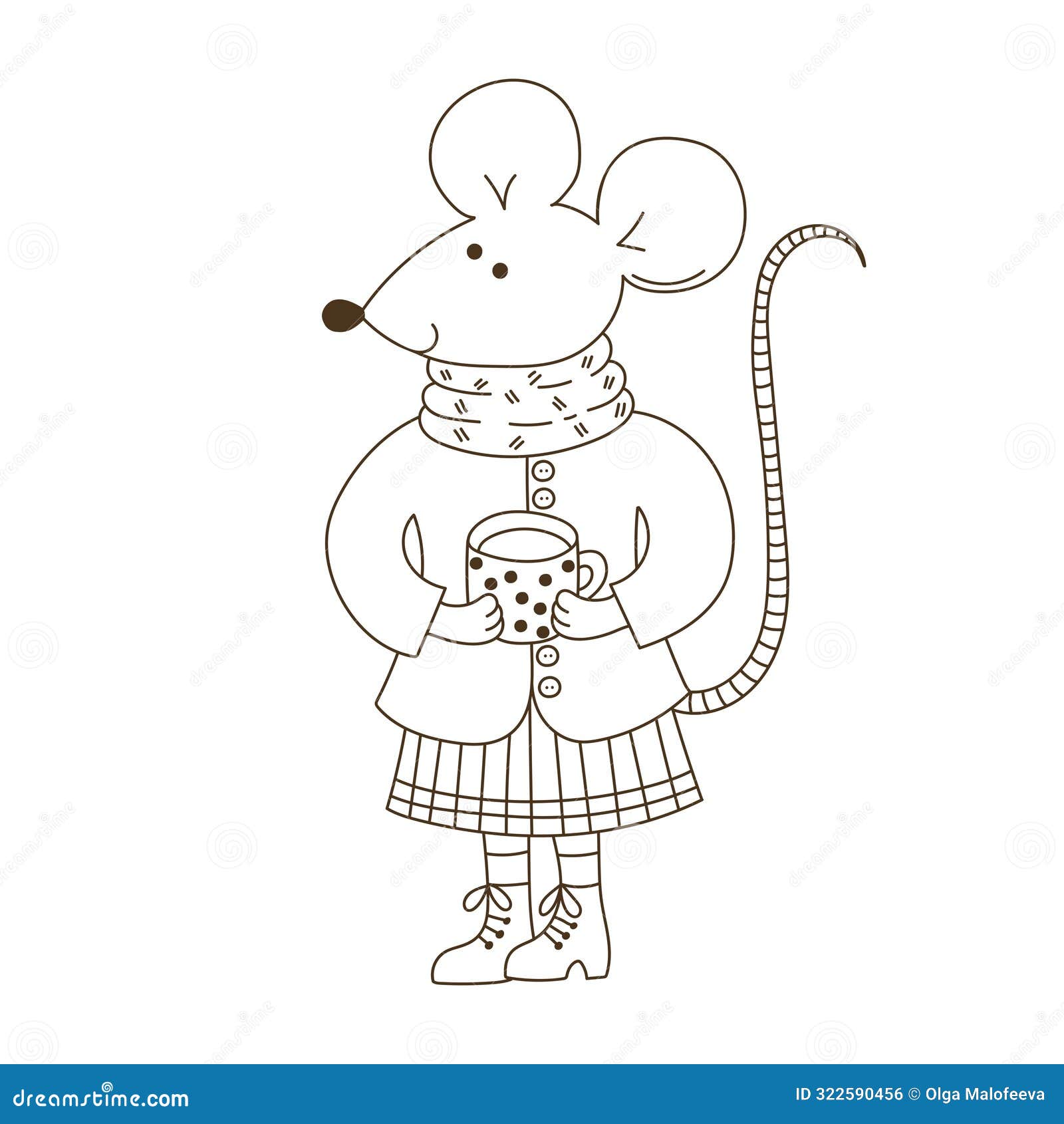 Cute Mouse Character Doodle Vector Illustration Stock Vector ...