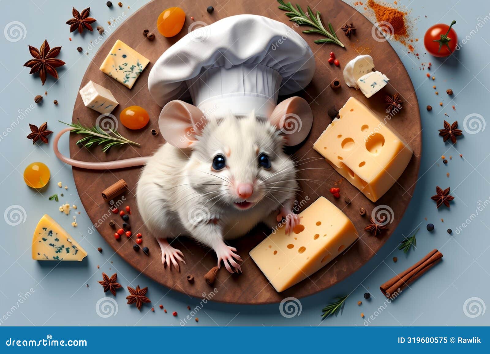 Cute Mouse with Cheese, Top View Stock Image - Image of snack, cheese ...