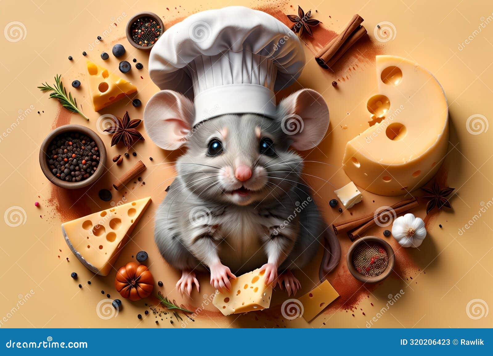 Cute Mouse with Cheese, Top View Stock Image - Image of cheese, soft ...