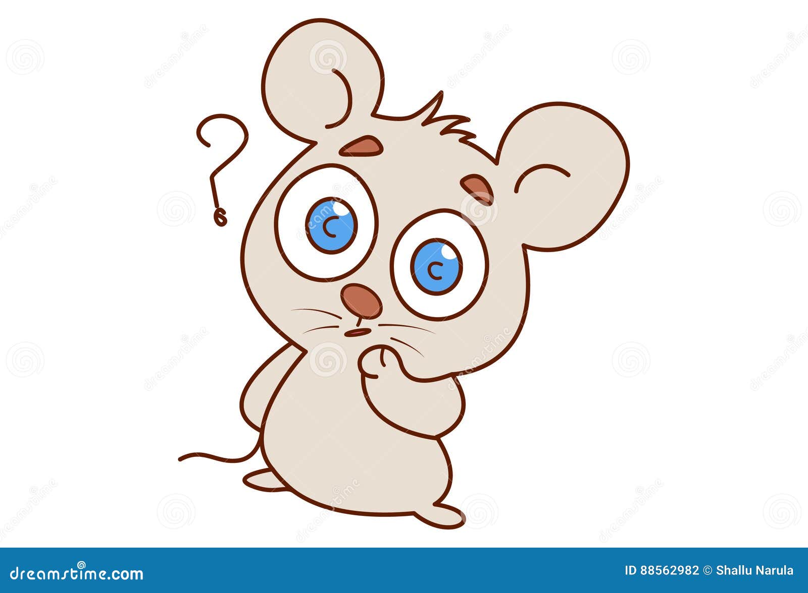 Cute mouse confused. stock illustration. Illustration of blanket - 88562982