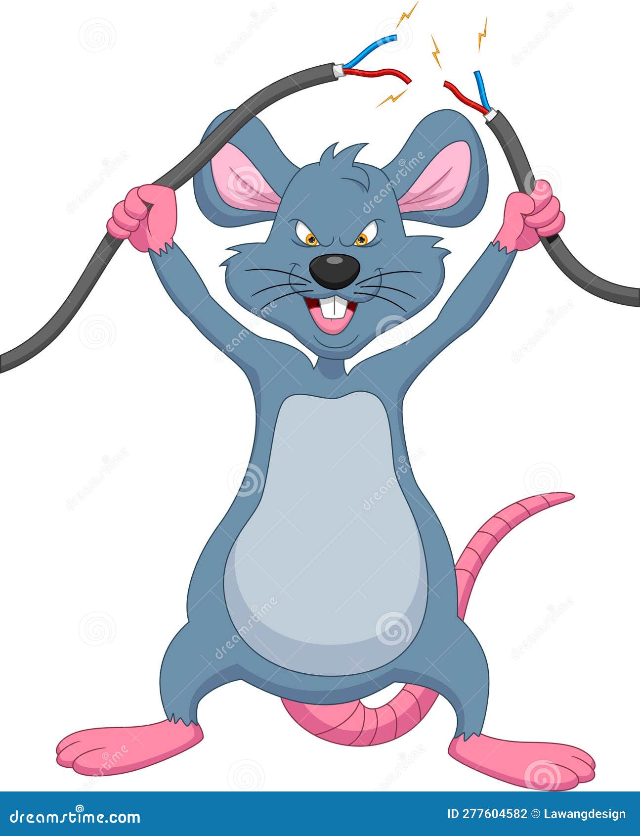 Cute Mouse Cut the Power Cord Cartoon Stock Vector - Illustration of ...