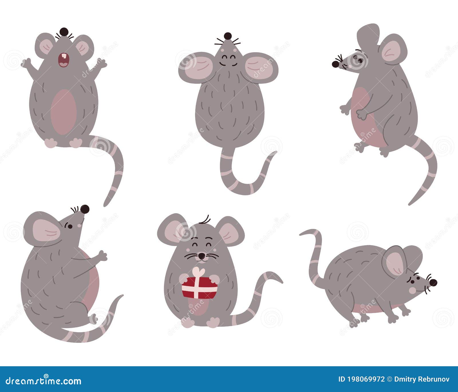 Cute Mouse in Different Pose. Vector Illustration. Stock Vector ...