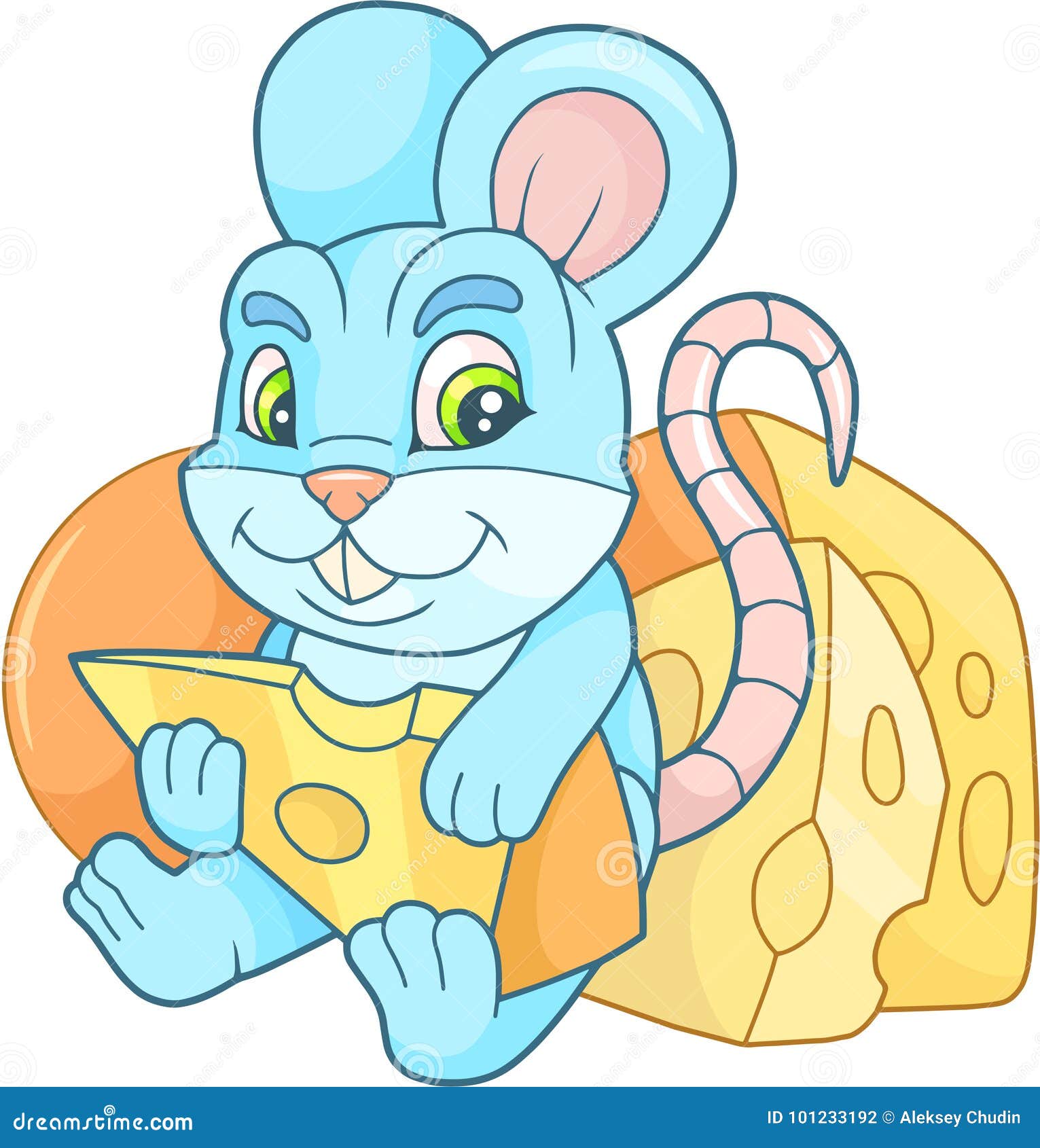 Cute mouse eats cheese stock vector. Illustration of cute - 101233192